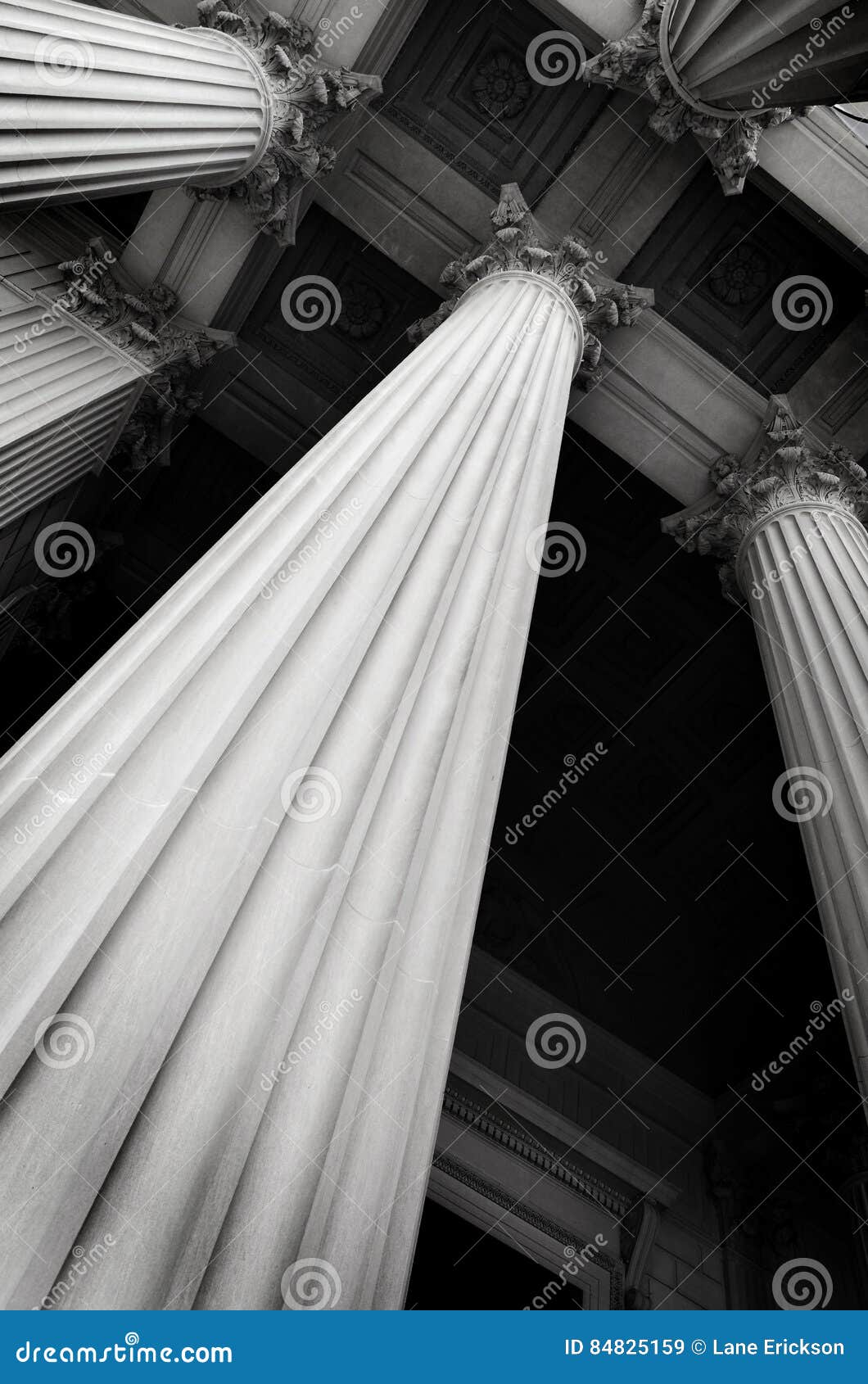 Columns on Building Representing Museum or Court House Stock Image ...