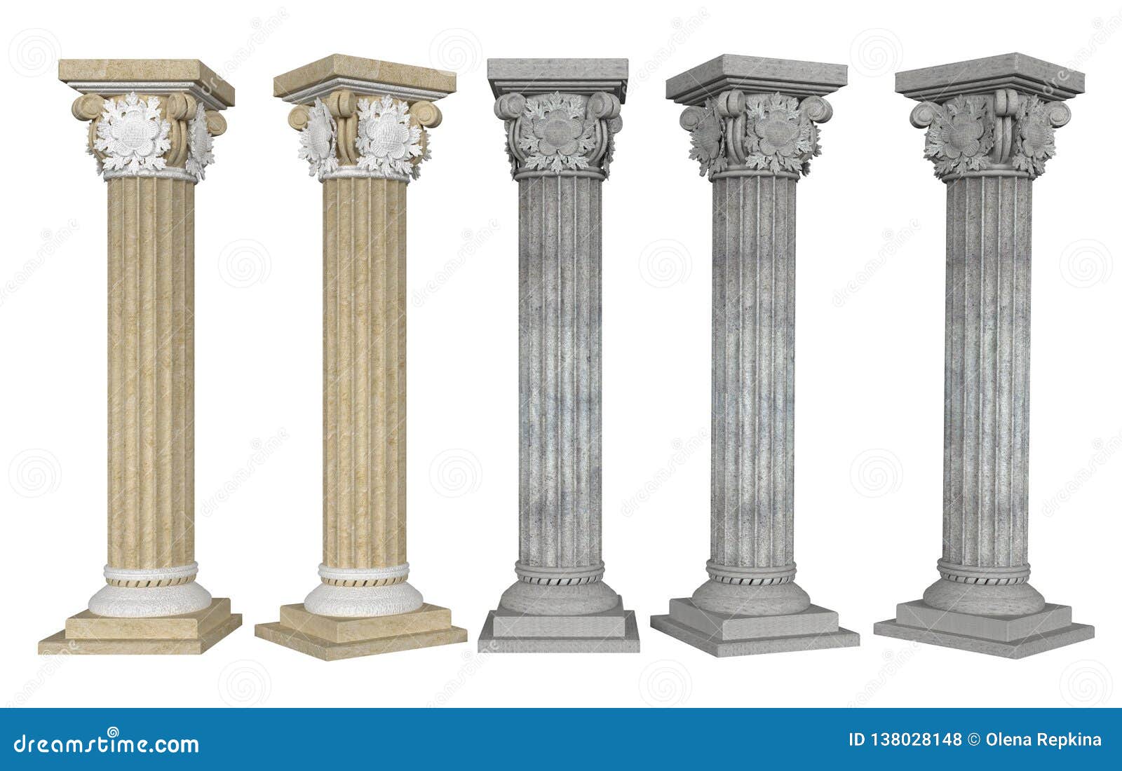 Columns In Different Styles Vector Illustration | CartoonDealer.com ...