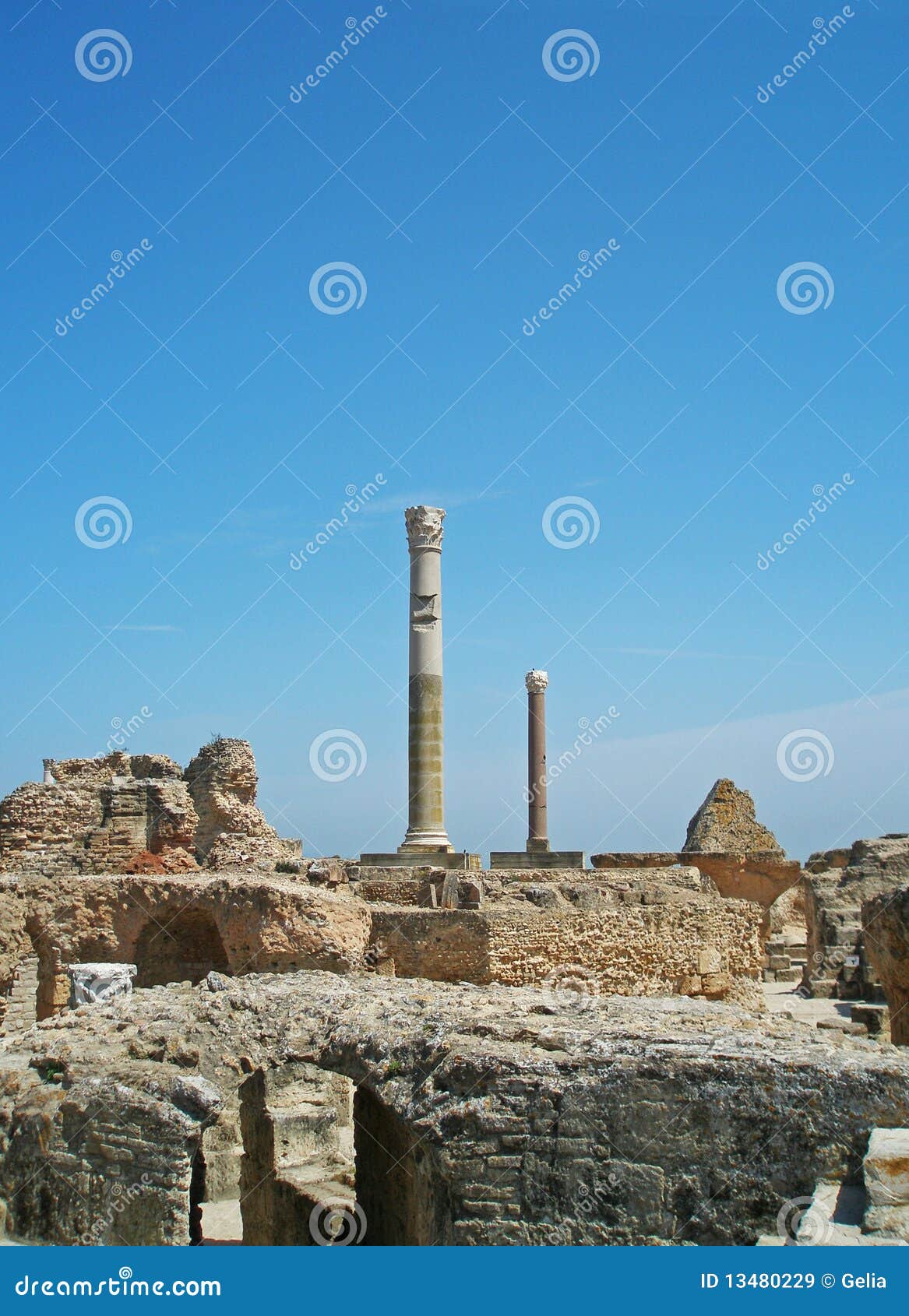 Columns in Carthage stock image. Image of antique, columns - 13480229