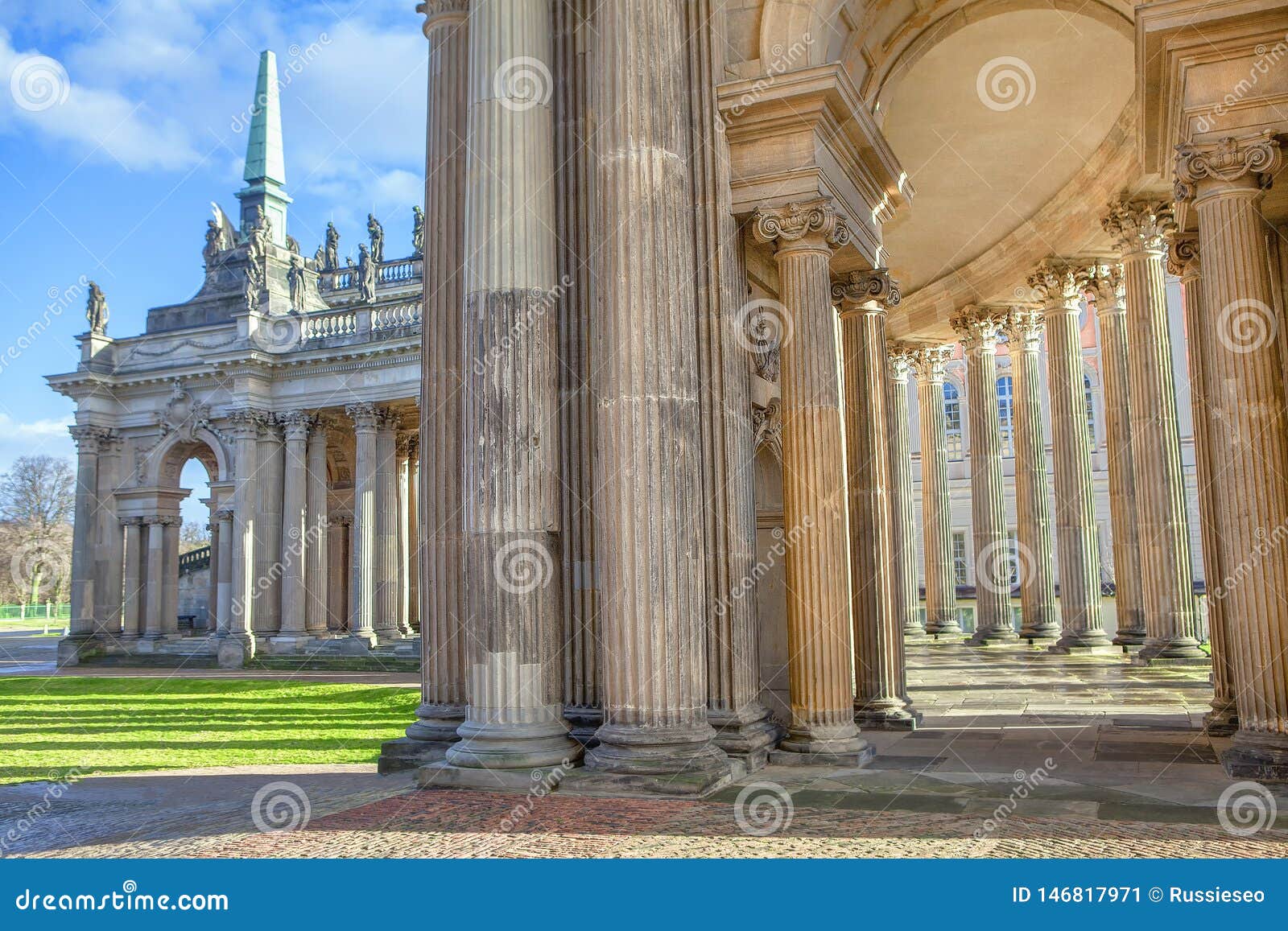 Columns of the castle stock image. Image of prussian - 146817971