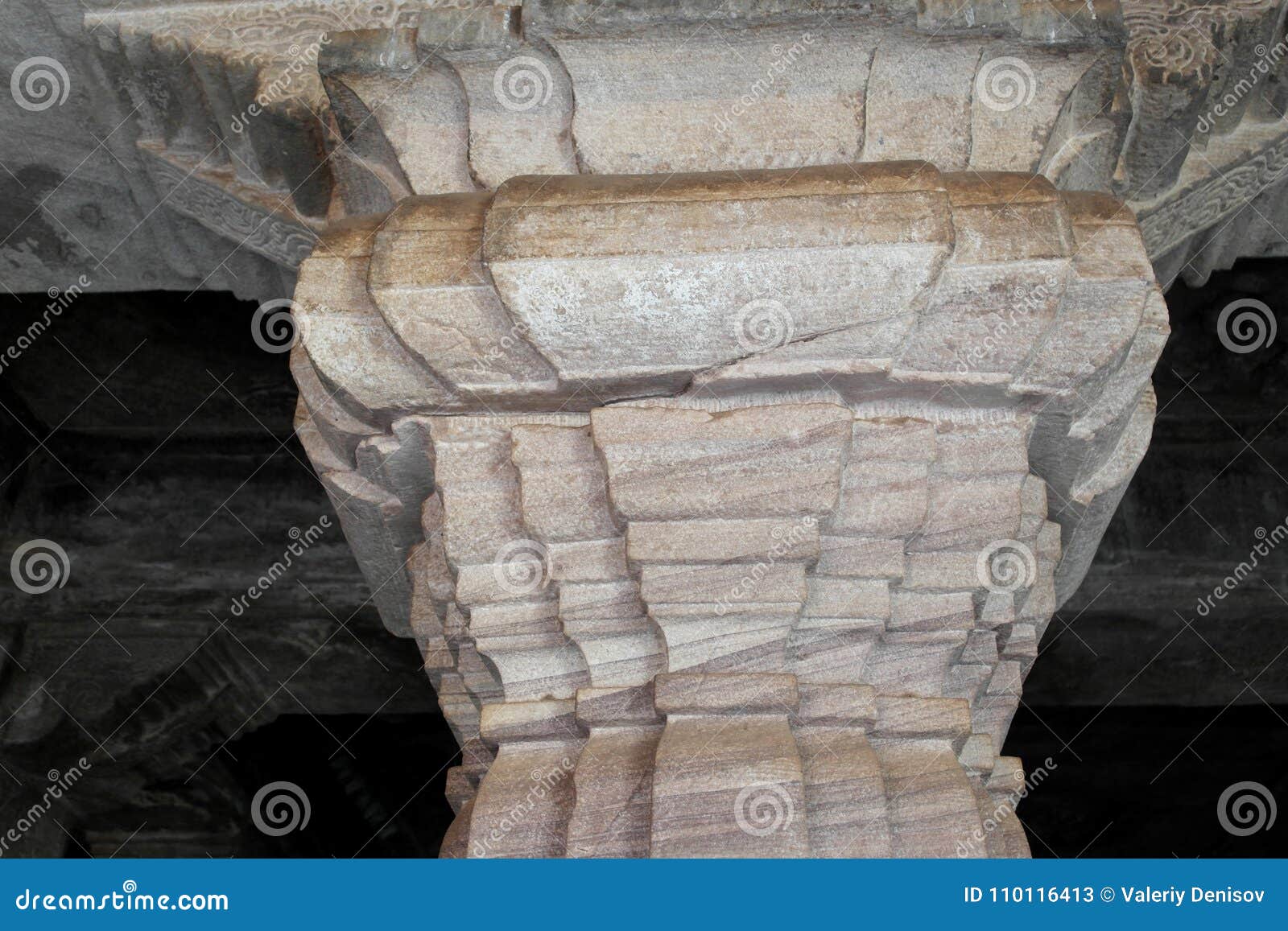 Columns in Cave Temples of India Stock Image - Image of ancient, design ...