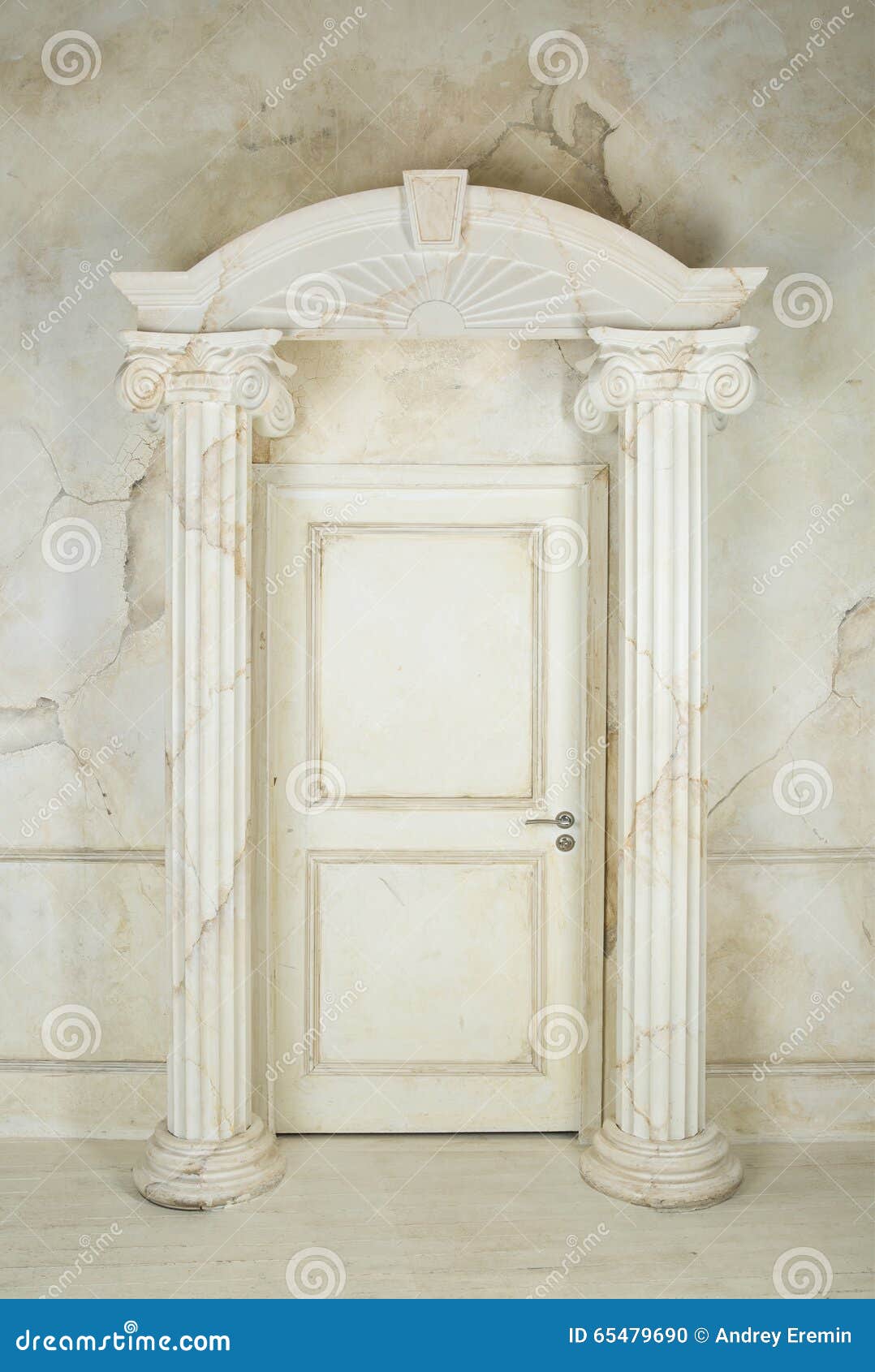 Columns and closed door stock photo. Image of interior - 65479690