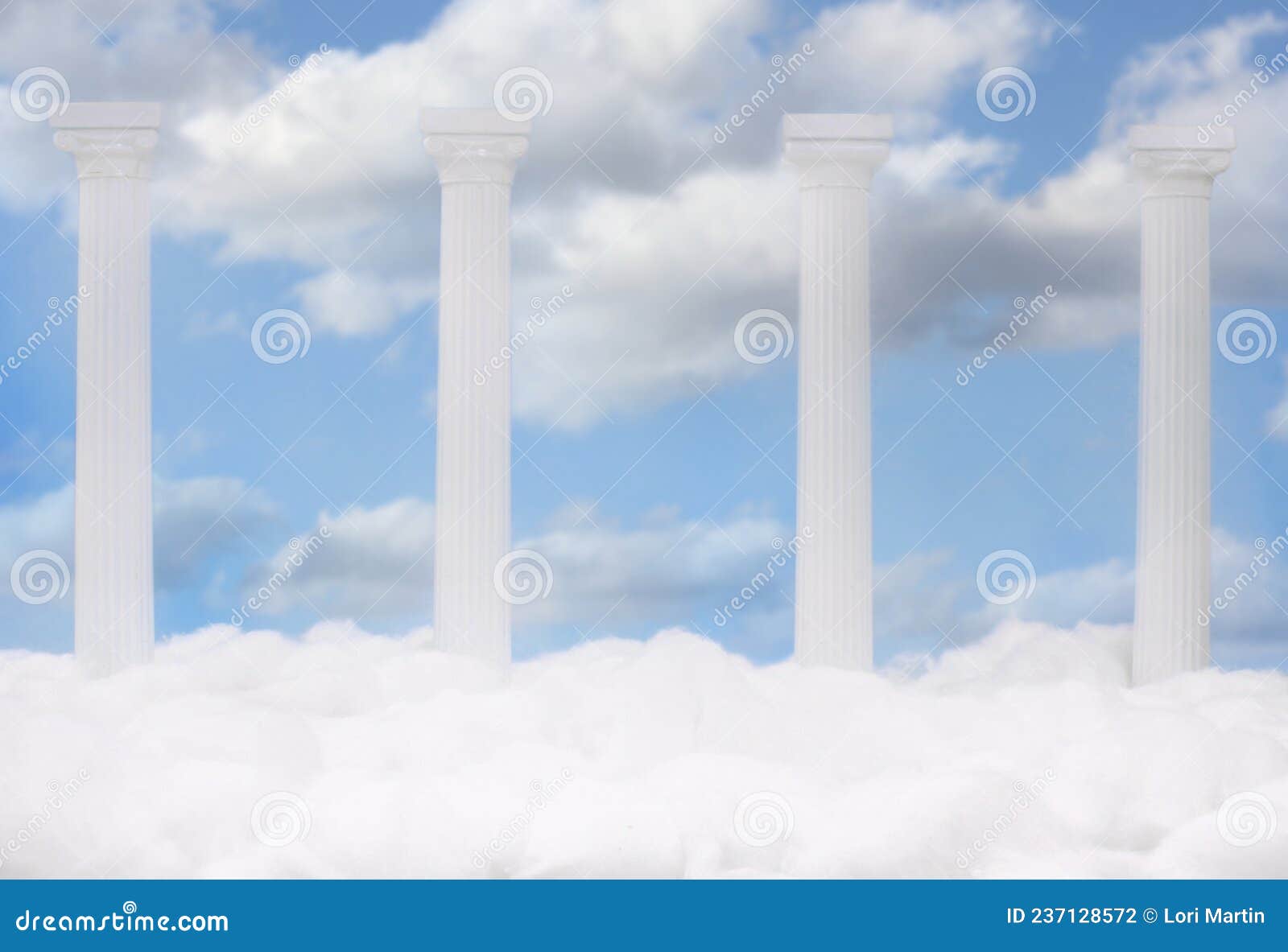 Heaven Columns and Clouds with Blue Sky Hevenly Scene Stock Photo ...