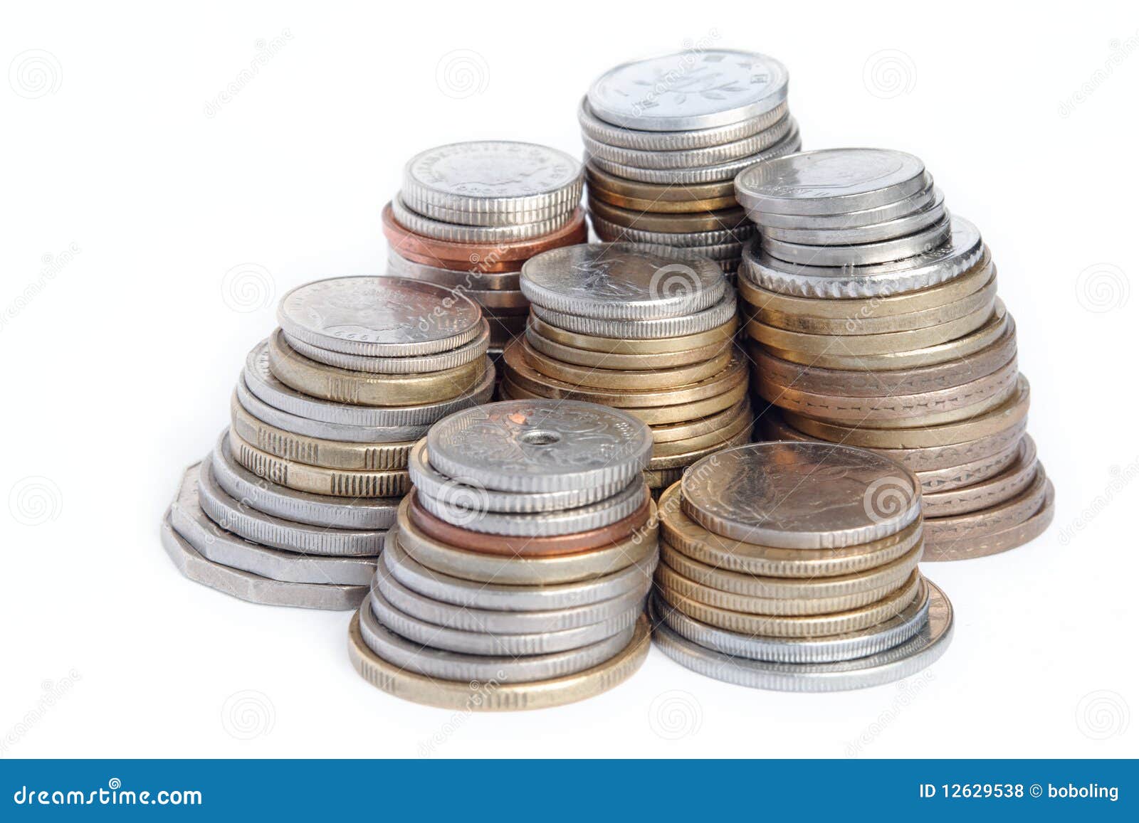 Columns of coins stock photo. Image of australian, dollar - 12629538