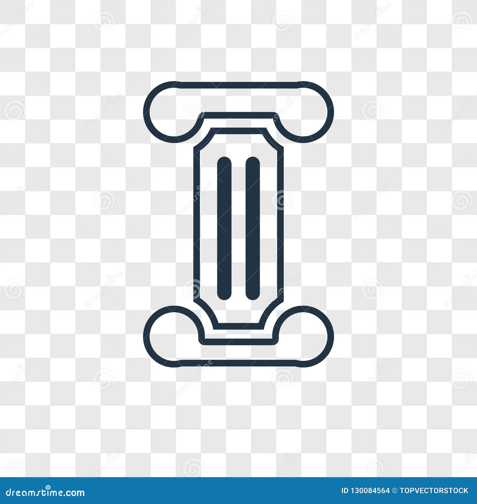 Columns Concept Vector Linear Icon Isolated on Transparent Background ...