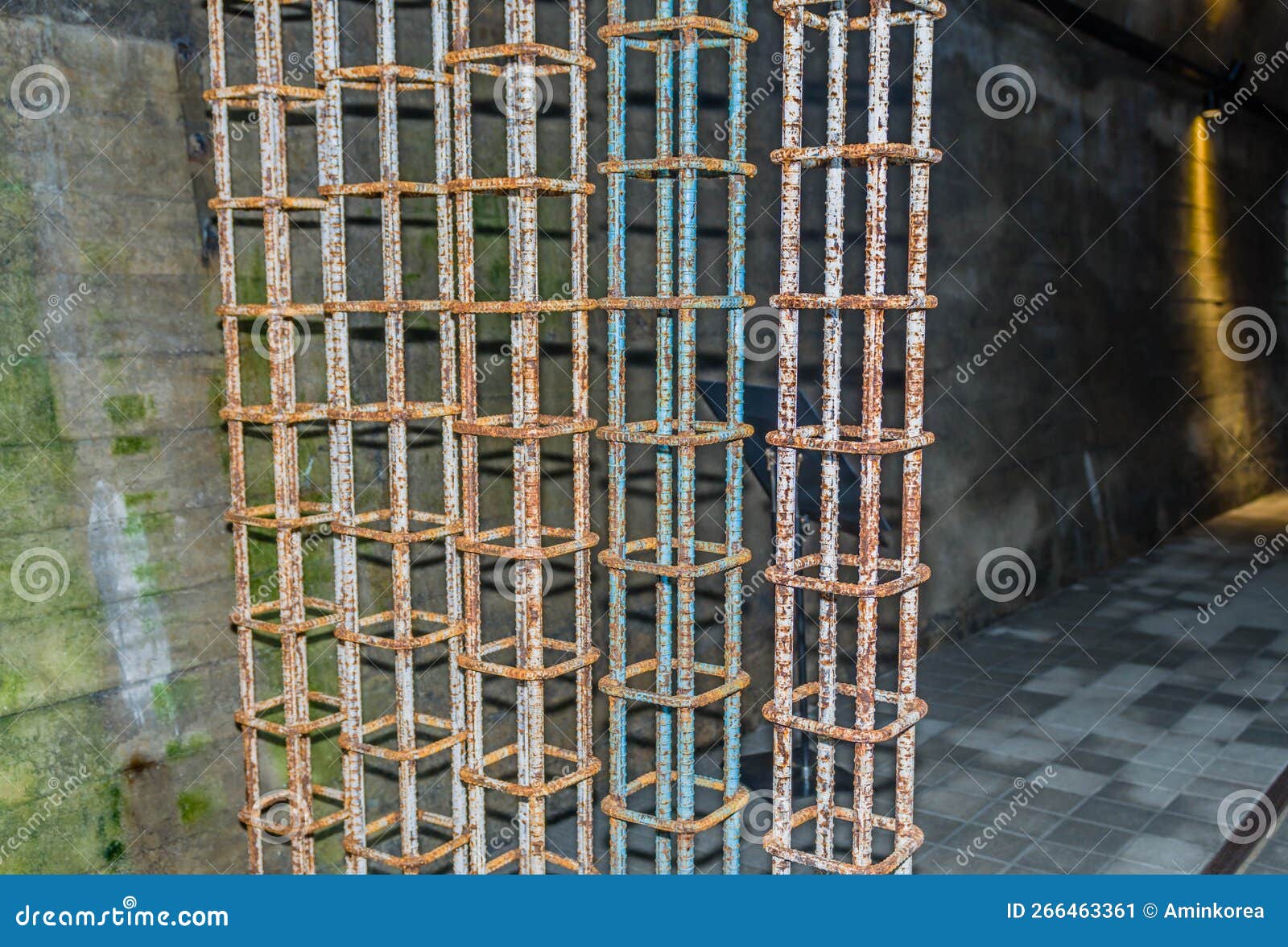 Columns Constructed of Rusted Rebar Stock Image - Image of iron, form ...