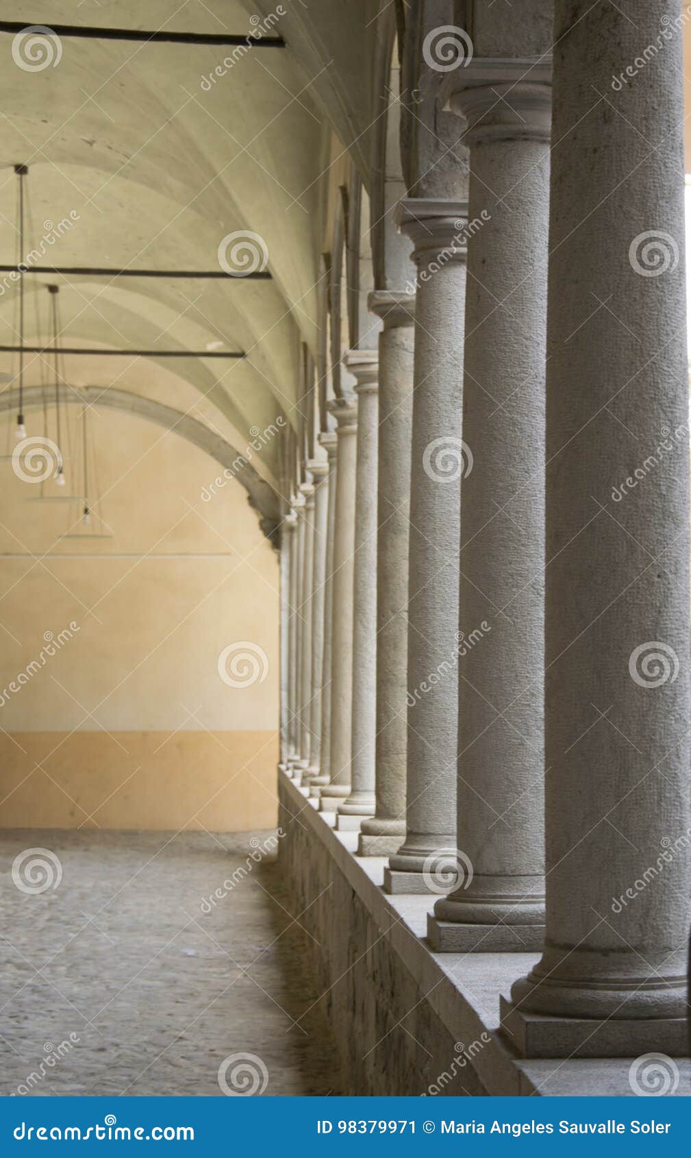 Columns. stock image. Image of olot, gerona, courtyard - 98379971