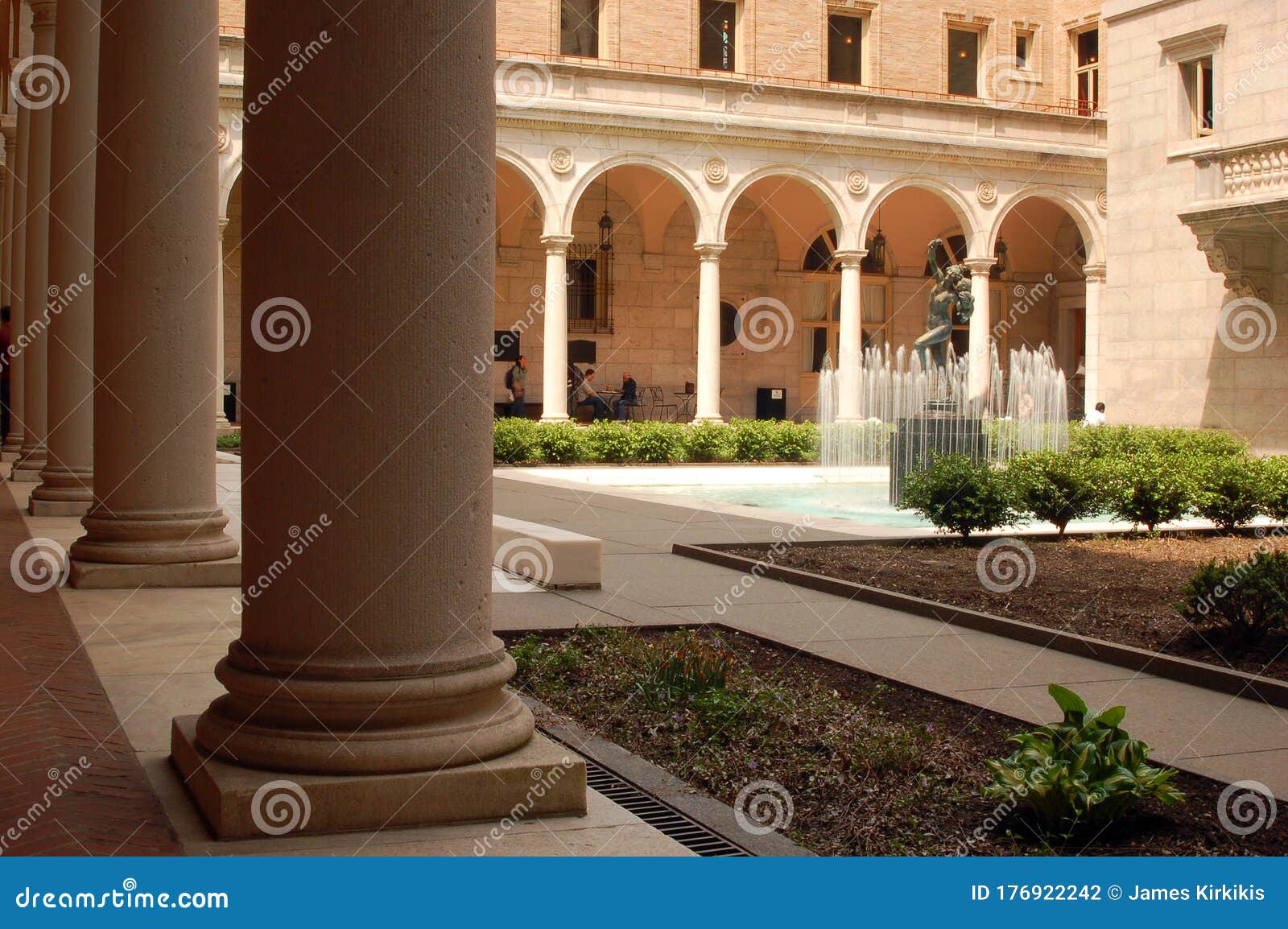 The columns of a courtyard editorial photography. Image of columns ...