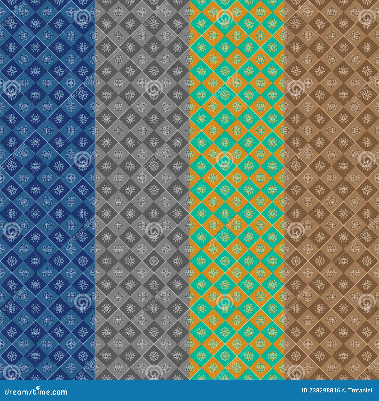 4 Columns of Different Colors Pattern with Geometry Shapes Circle ...