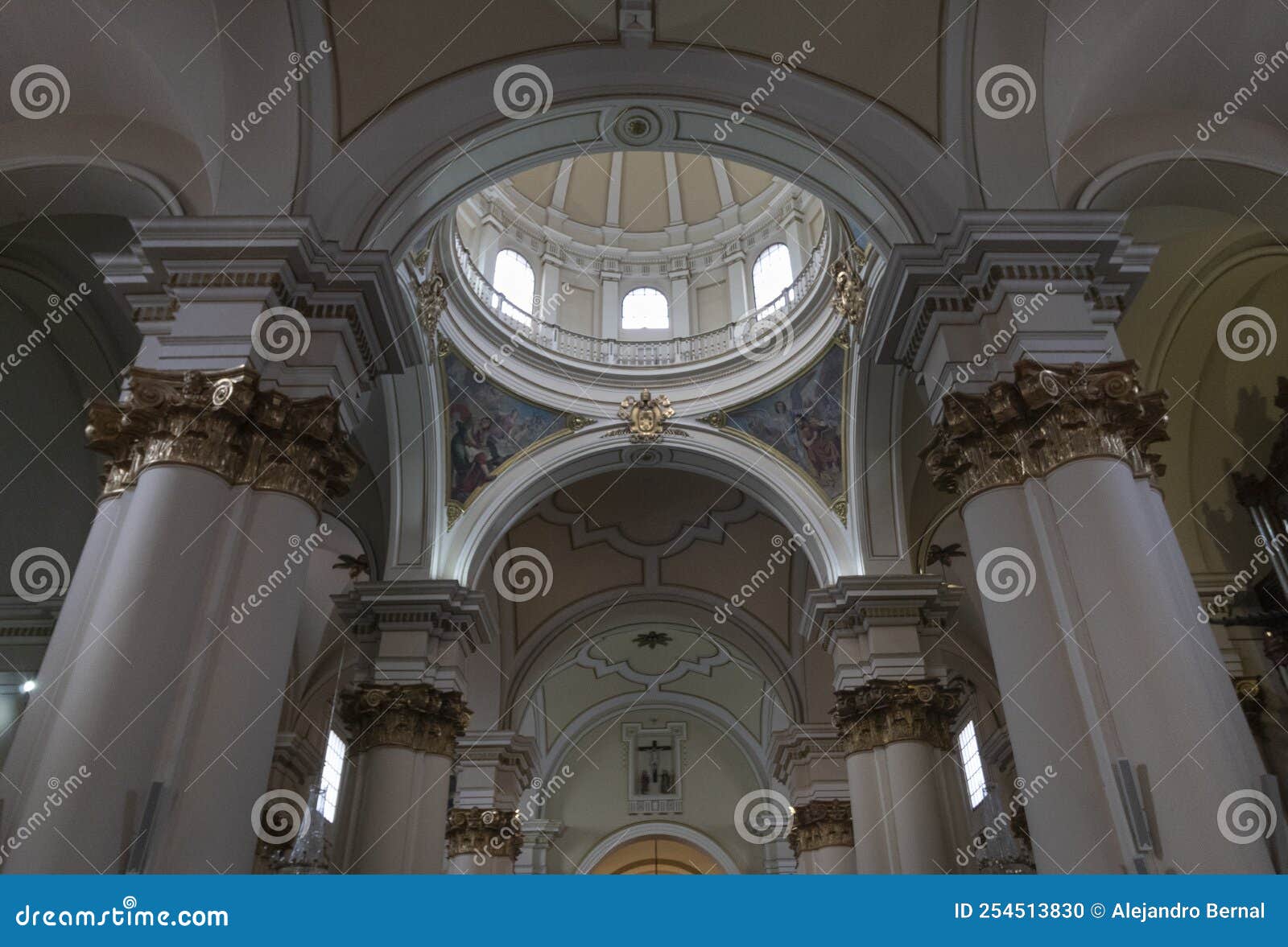 Columns and Dome Inside of Primatial Cathedral at Downtown City ...