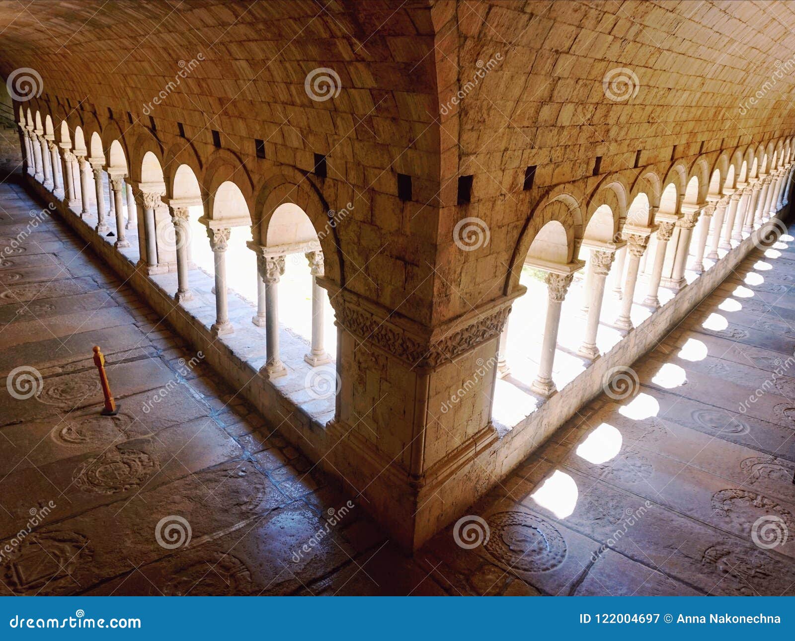 Columns Enclosing the Patio of the Spanish House Stock Image - Image of ...