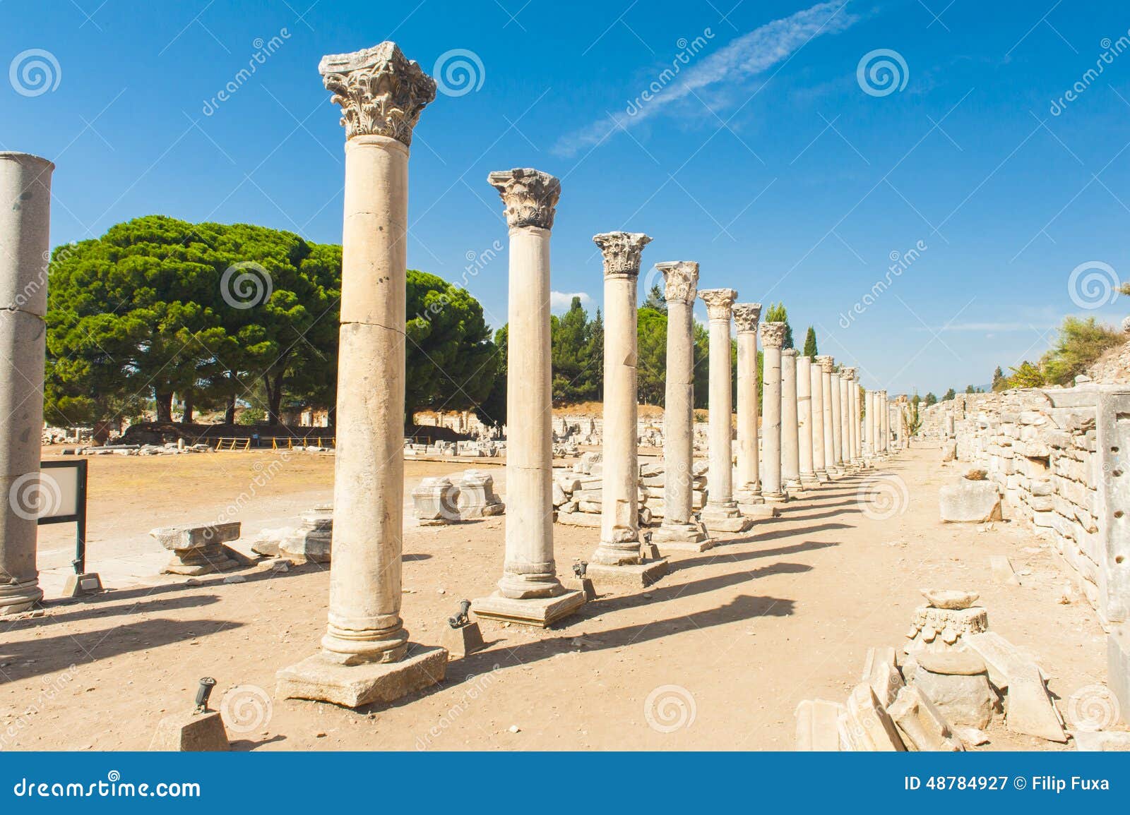 Columns in Ephesus stock image. Image of izmir, archaeological - 48784927