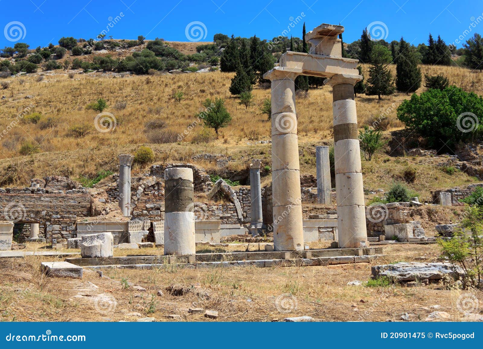 Columns at Ephesus, Turkey stock image. Image of decorated - 20901475