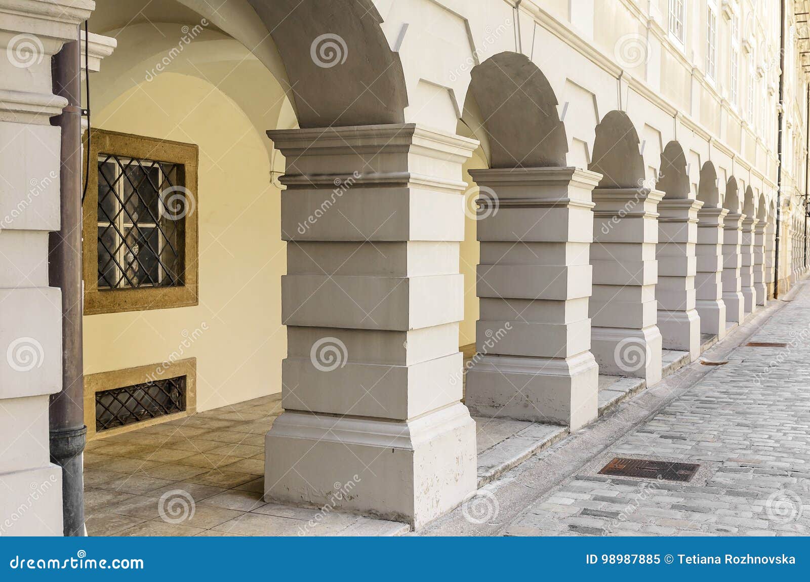 Columns on the Facade of the Building. Stock Image - Image of cracow ...