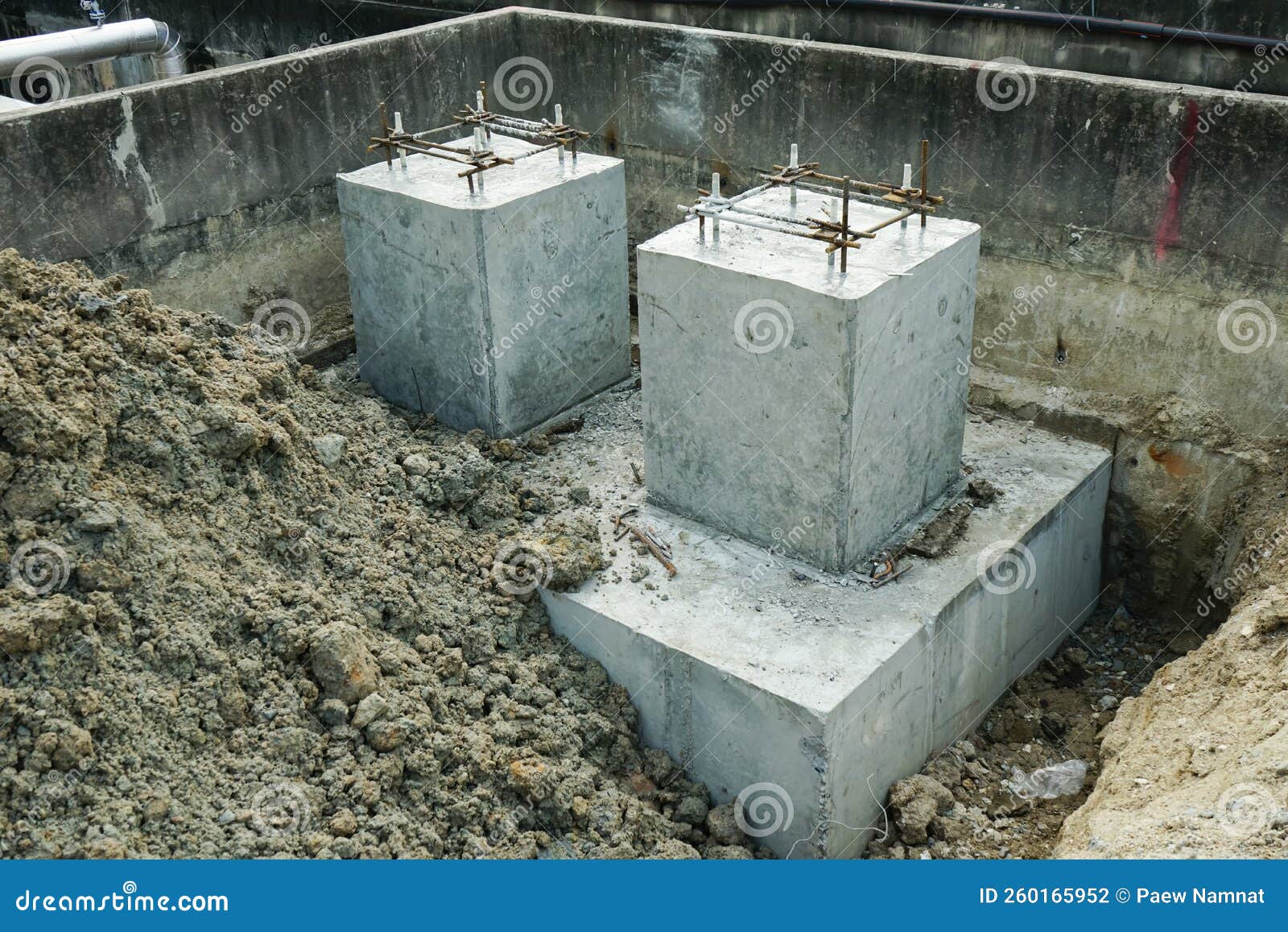 Columns and foundations stock photo. Image of foundation - 260165952