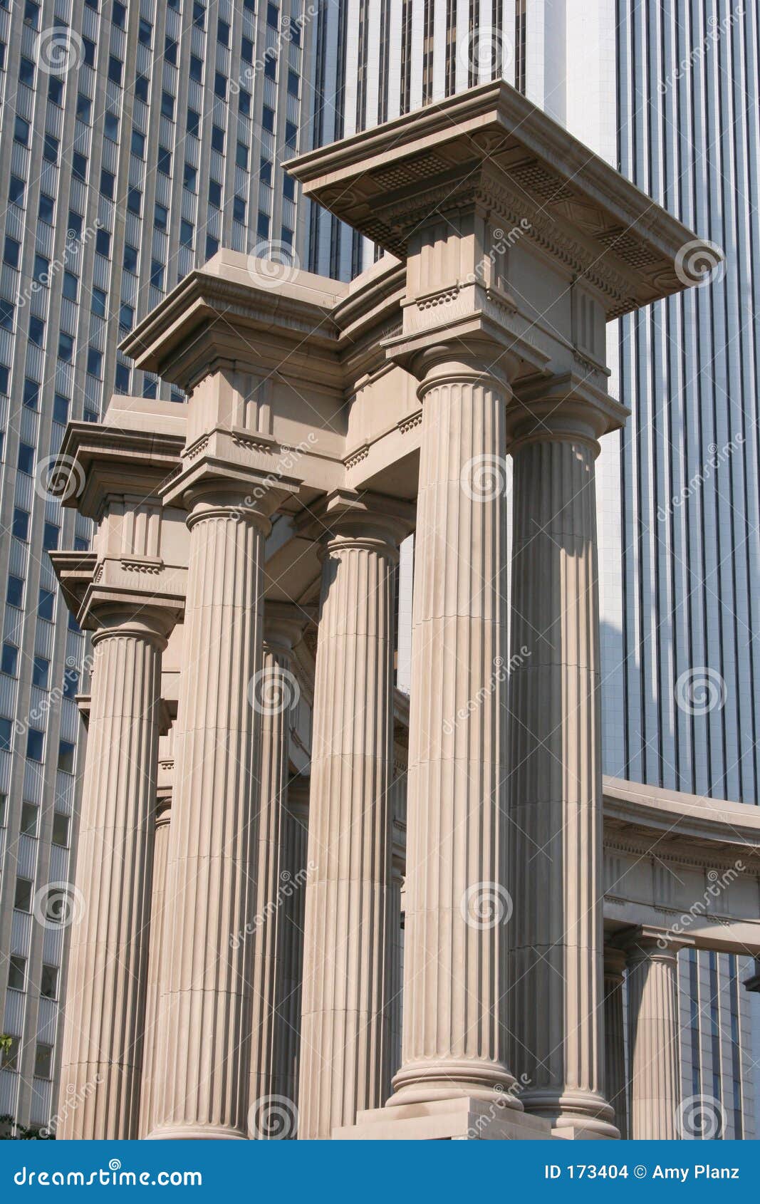 Columns in Front of Skyscraper Stock Photo - Image of rome, history: 173404