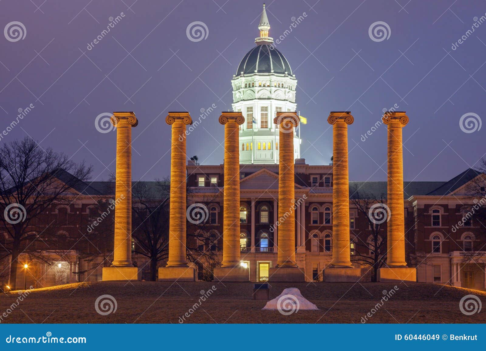Columns in Front of University of Missouri Building in Columbia Stock ...