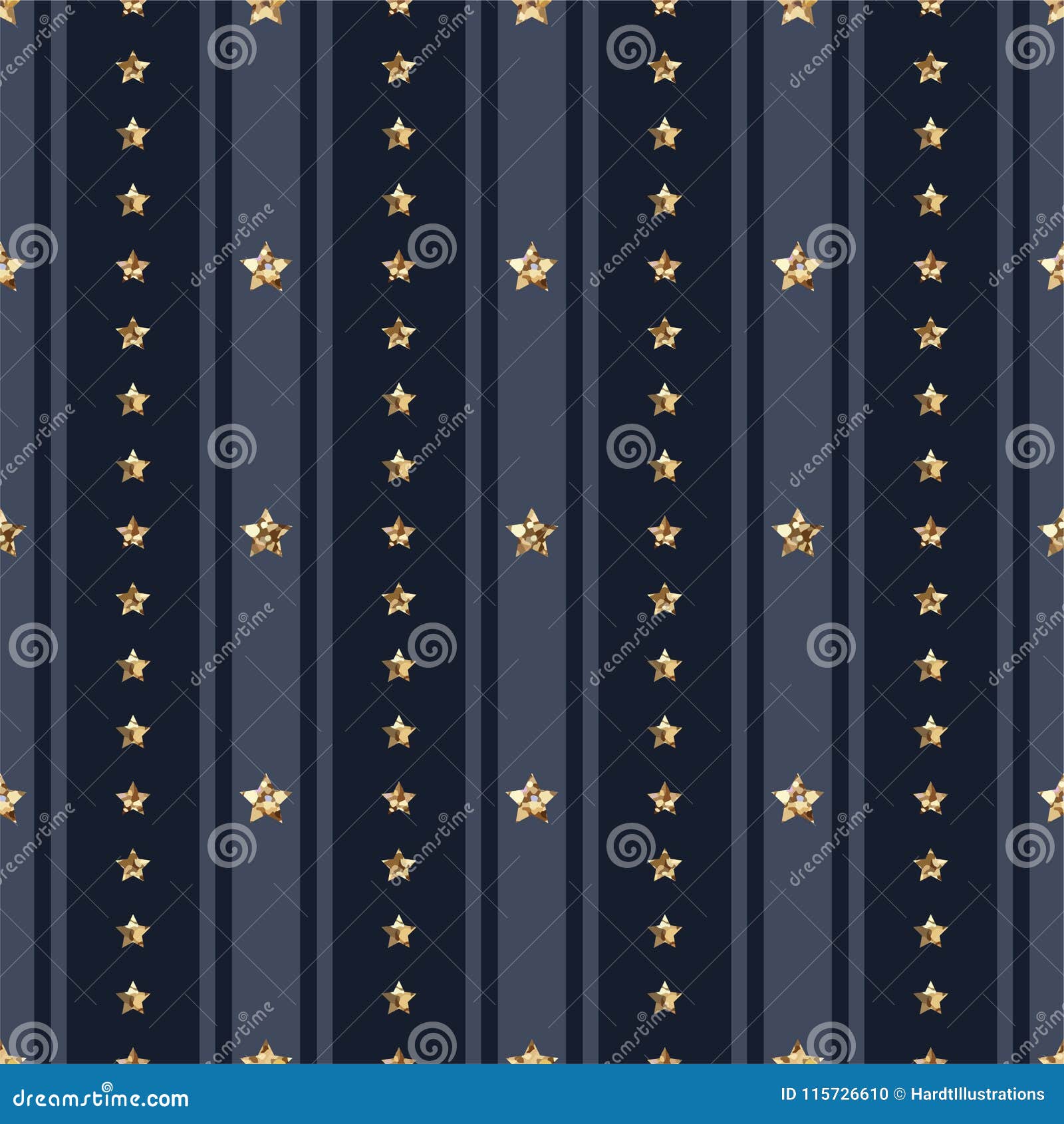 Gold Stars and Blue Stripes Seamless Pattern Stock Vector ...