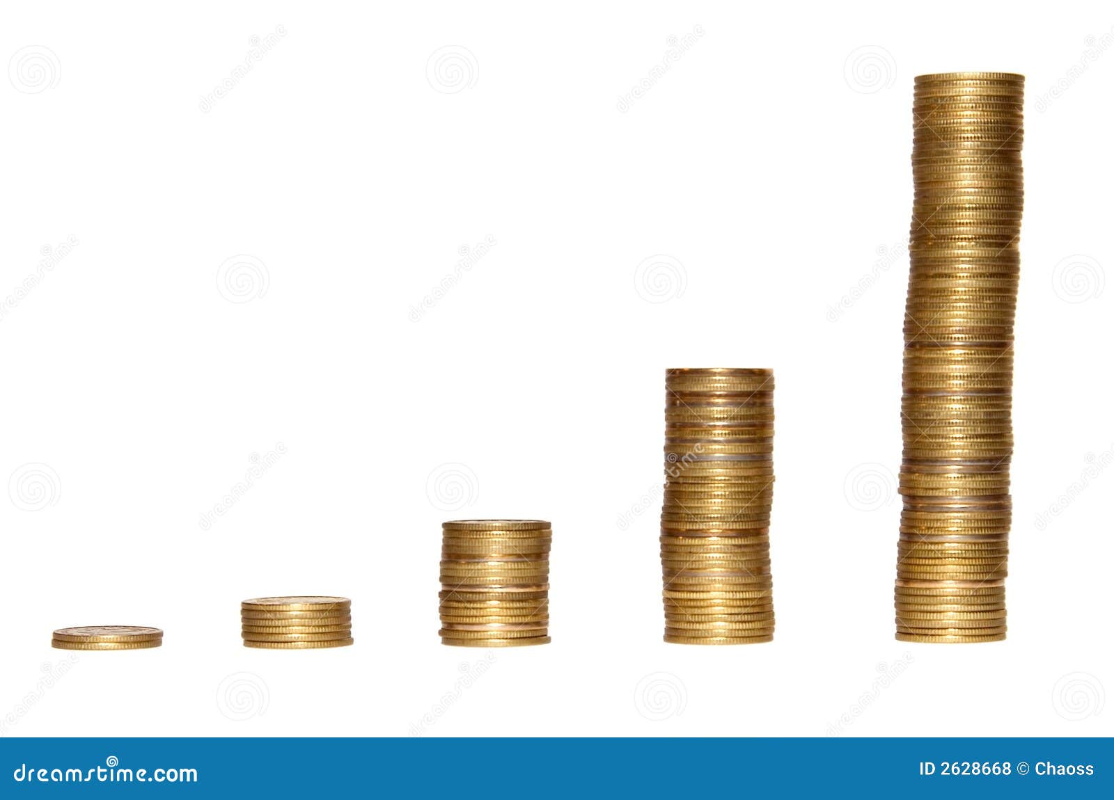 Columns of golden coins stock photo. Image of coins, collection - 2628668
