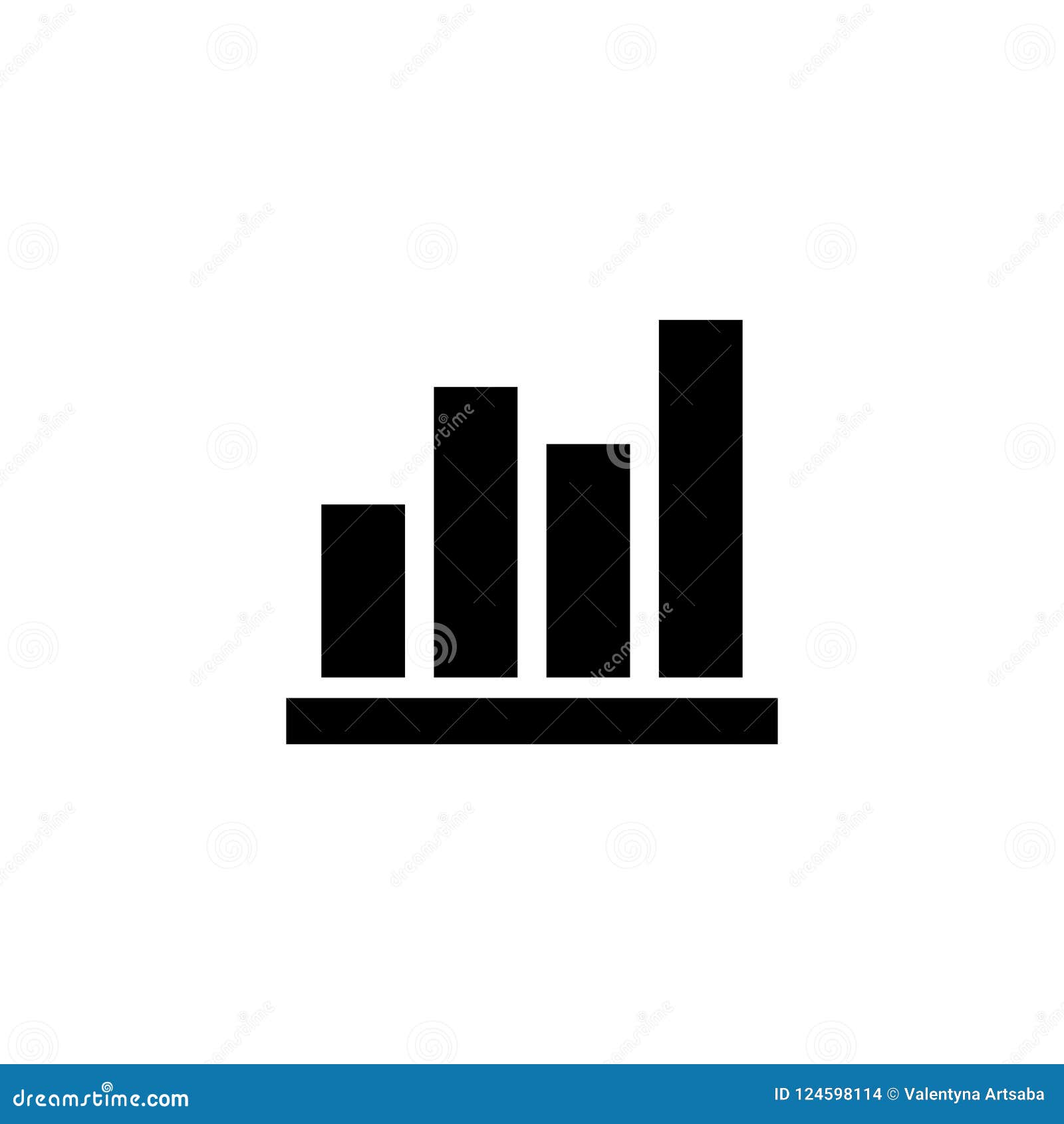 Columns Graph Flat Vector Icon Stock Vector - Illustration of market ...
