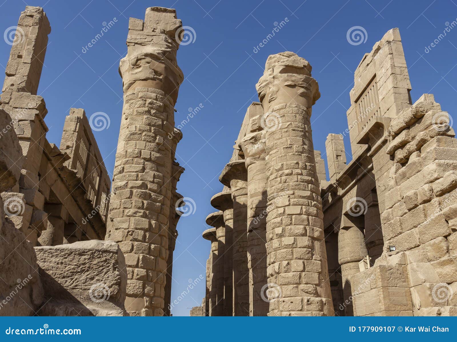Columns of the the Great Hypostyle Hall, Located within the Karnak ...
