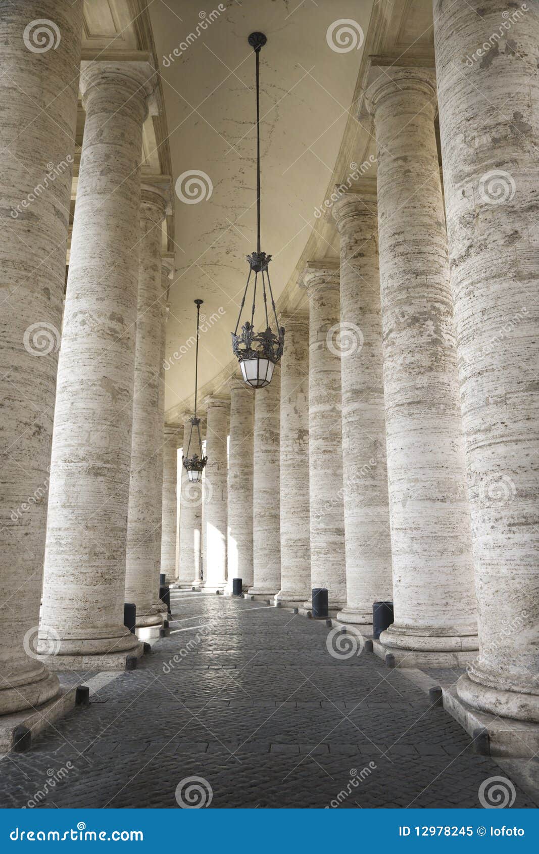 Columns in Hallway at Saint Peter S Square Stock Image - Image of ...