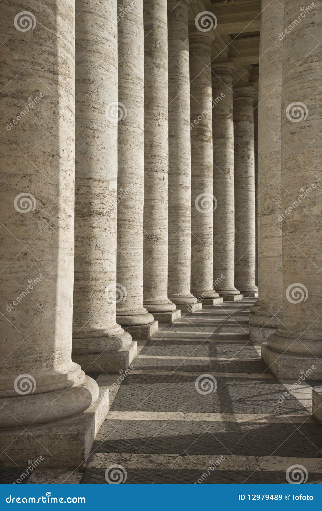 Columns in Hallway at Saint Peter S Square Stock Image - Image of charm ...
