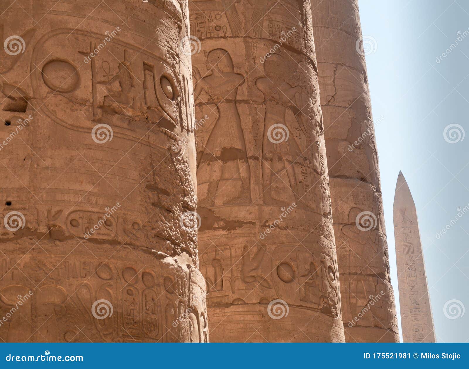Columns with Hieroglyphs stock image. Image of historical - 175521981
