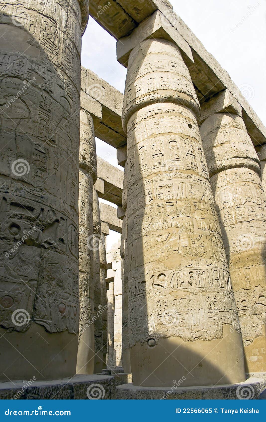 Columns with Hieroglyphs in Karnak Stock Image - Image of place, amon ...