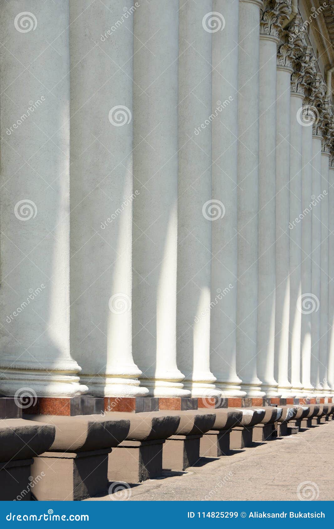 Columns of a Historic Building Stock Image - Image of artistic ...