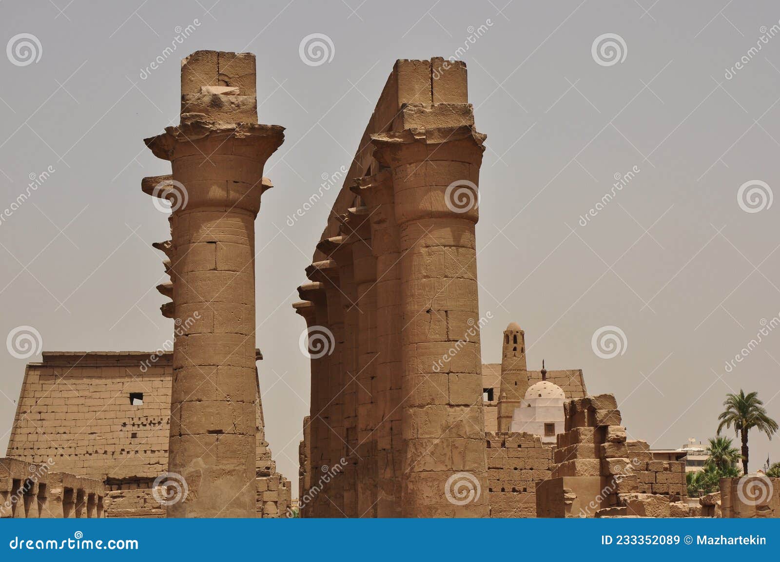 Columns of Historical Monument in Cairo in Egypt Stock Image - Image of ...