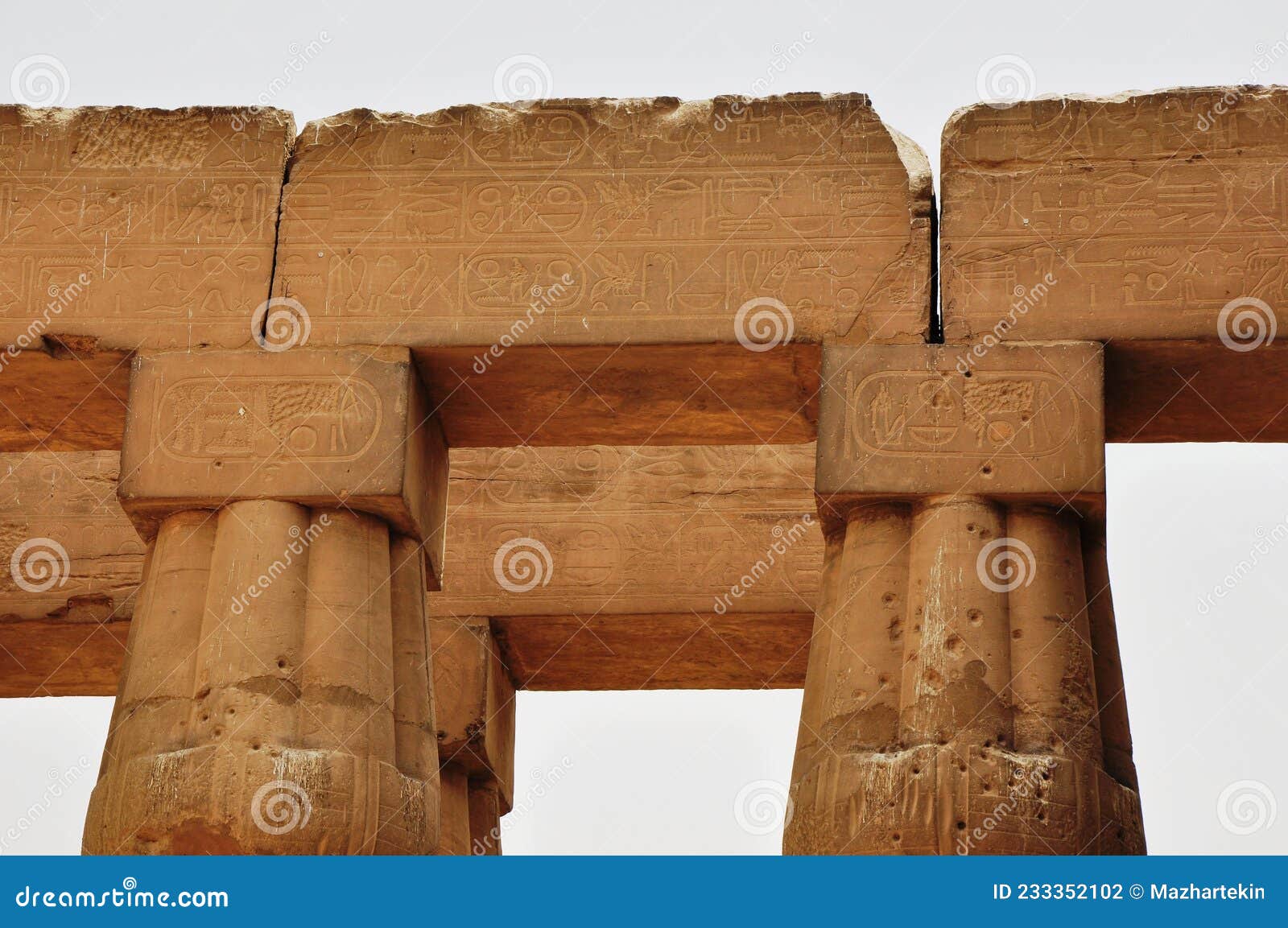 Columns of Historical Monument in Cairo in Egypt Stock Photo - Image of ...