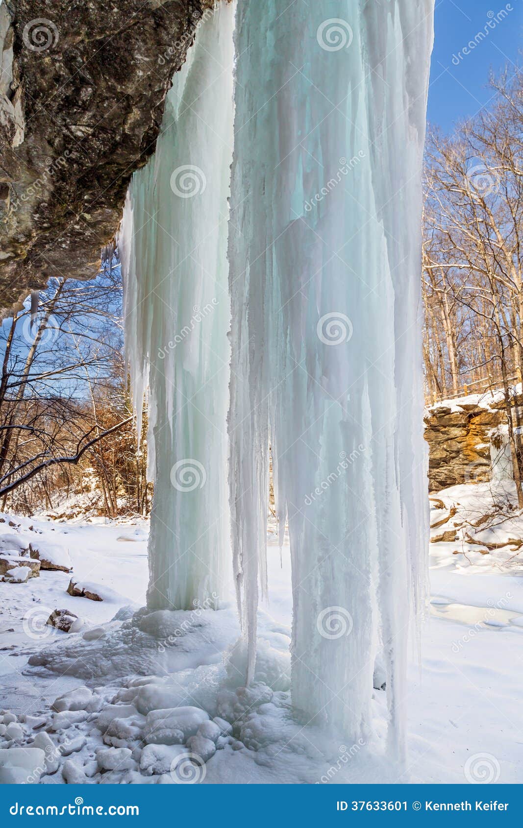 Columns of Ice stock image. Image of creek, icicles, overhang - 37633601