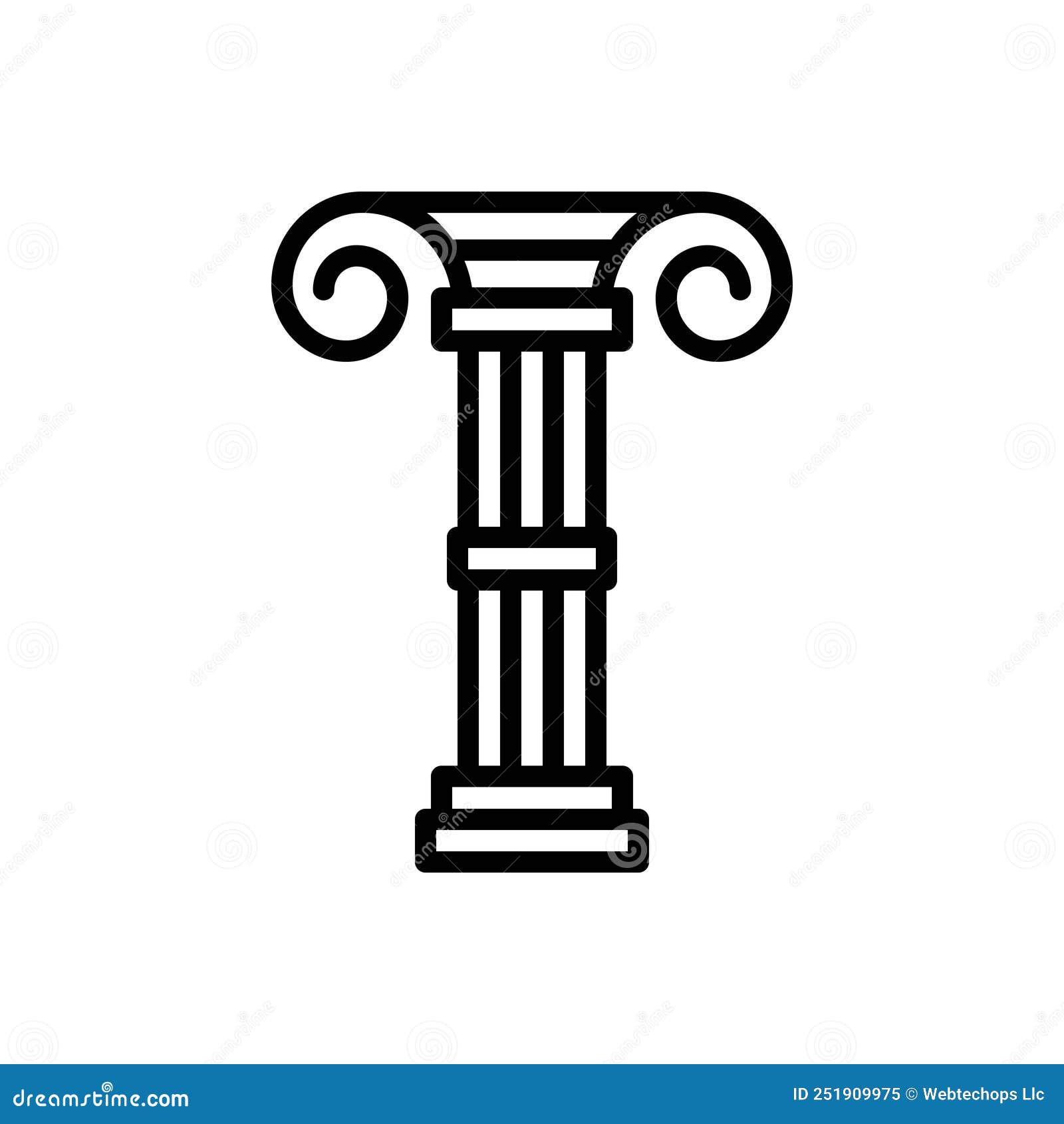 Black Line Icon for Columns, Architecture and Pillar Stock Illustration ...