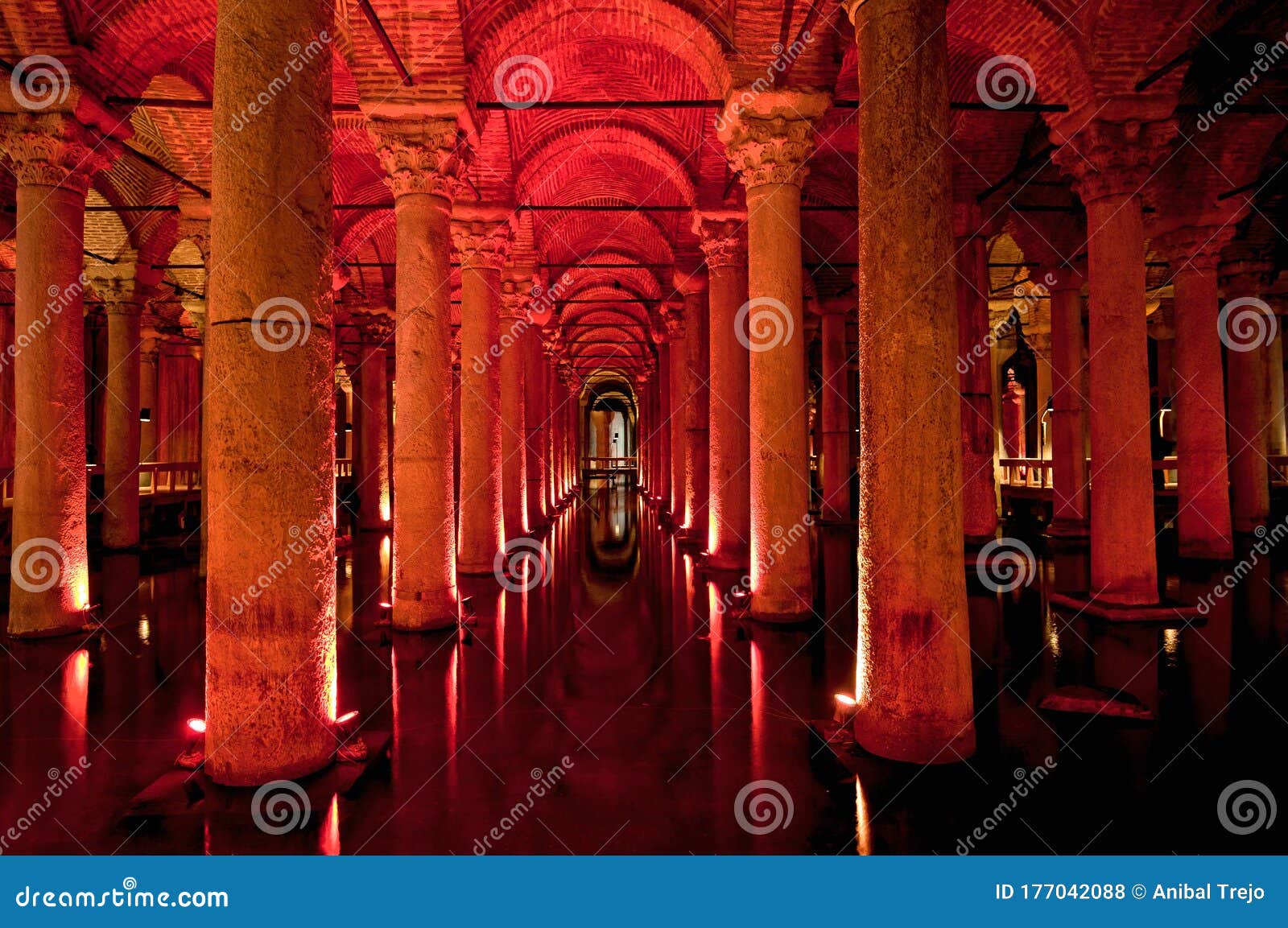 Basilica Cistern Interior at Istanbul Stock Photo - Image of monument ...