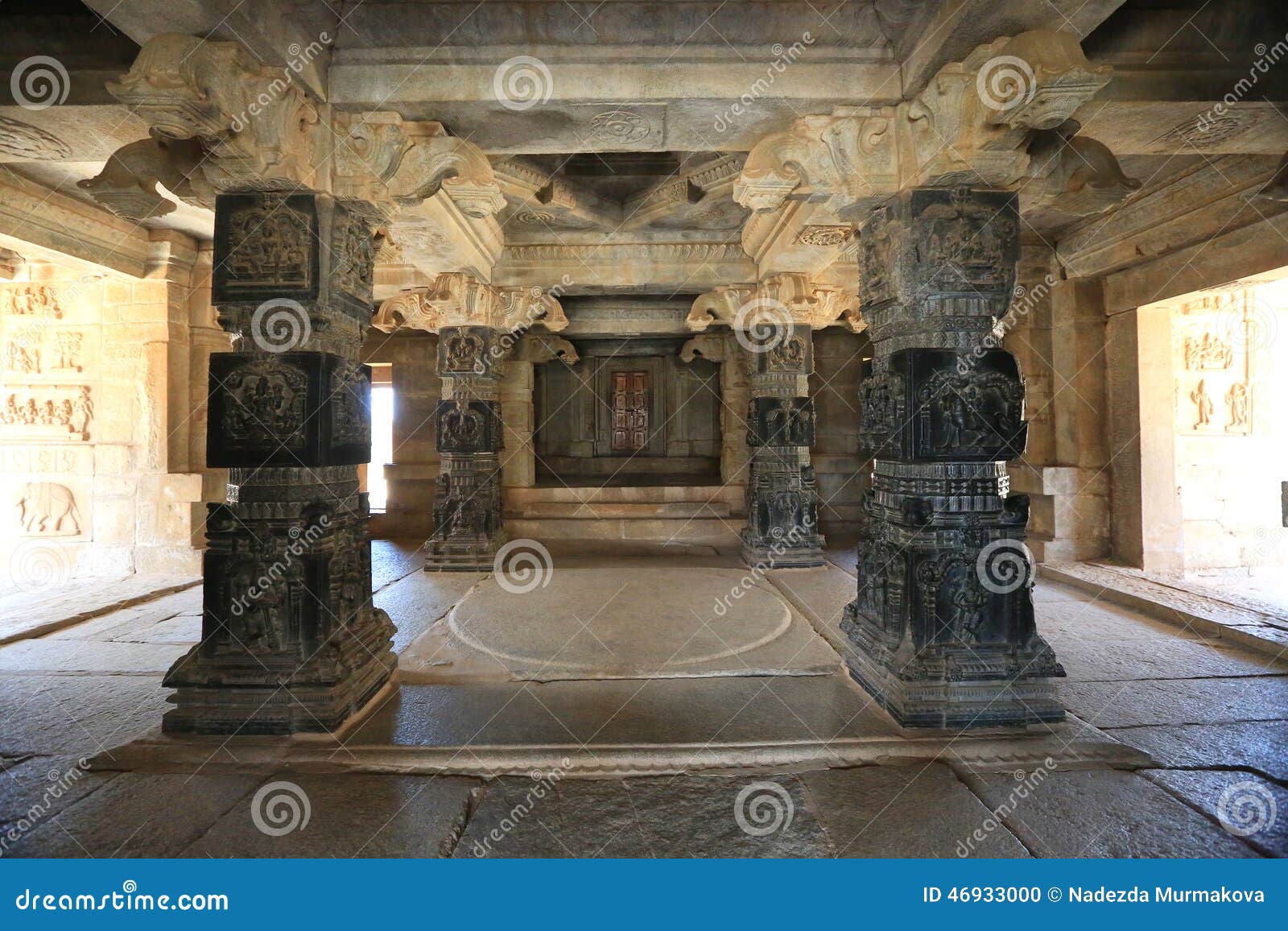 Columns Inside the Very Old Hindu Temple Stock Photo - Image of hindu ...