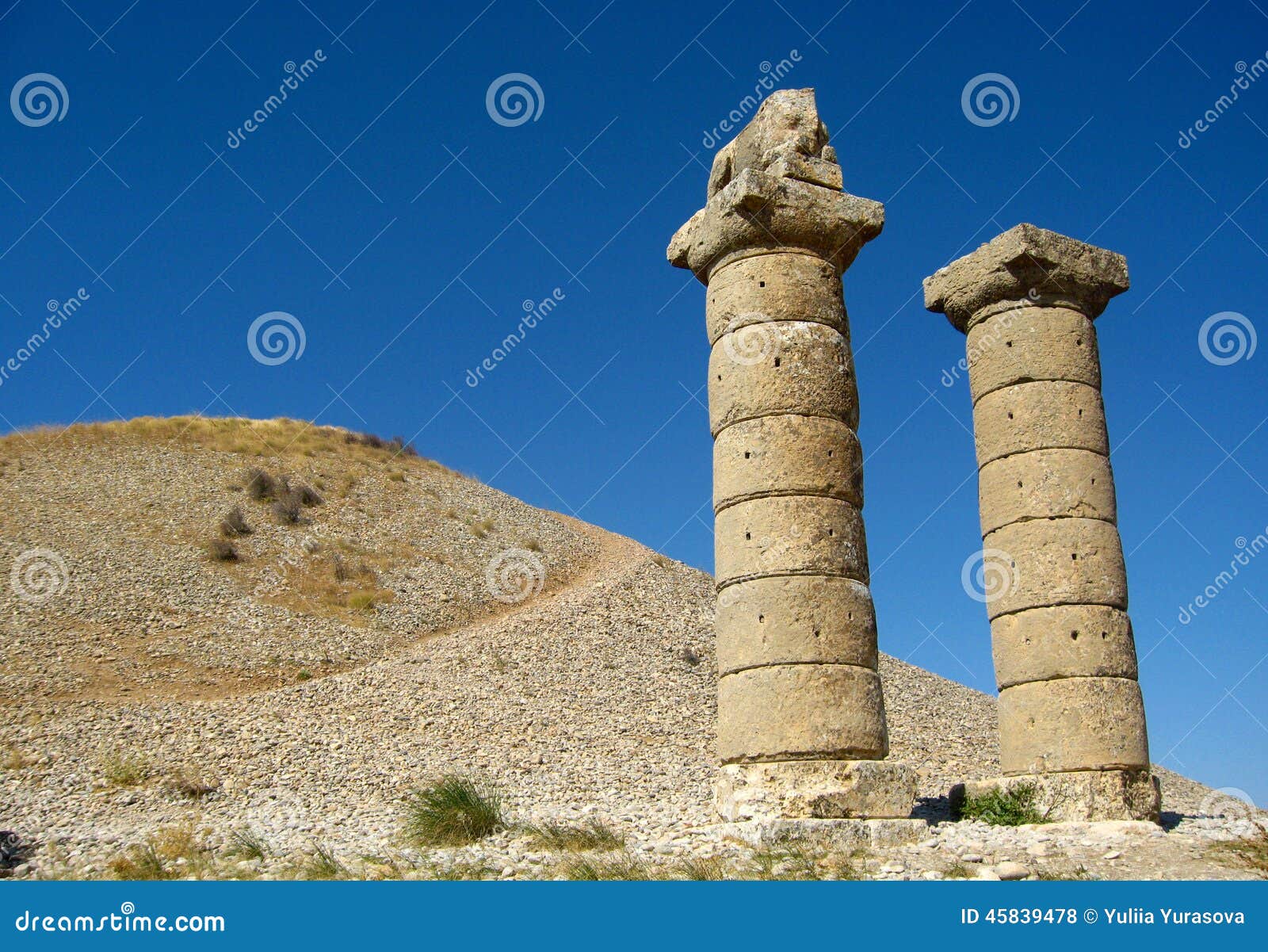 Columns of Karakus Tumulus in Turkey Stock Photo - Image of antioch ...