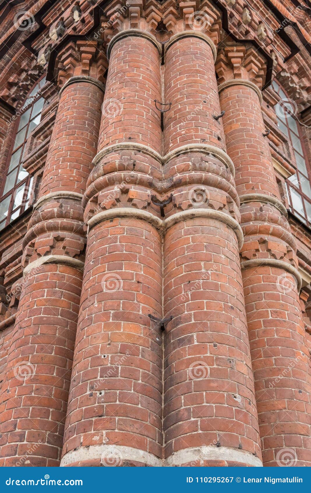 Columns Made of Bricks of a Monumental Building Stock Image - Image of ...