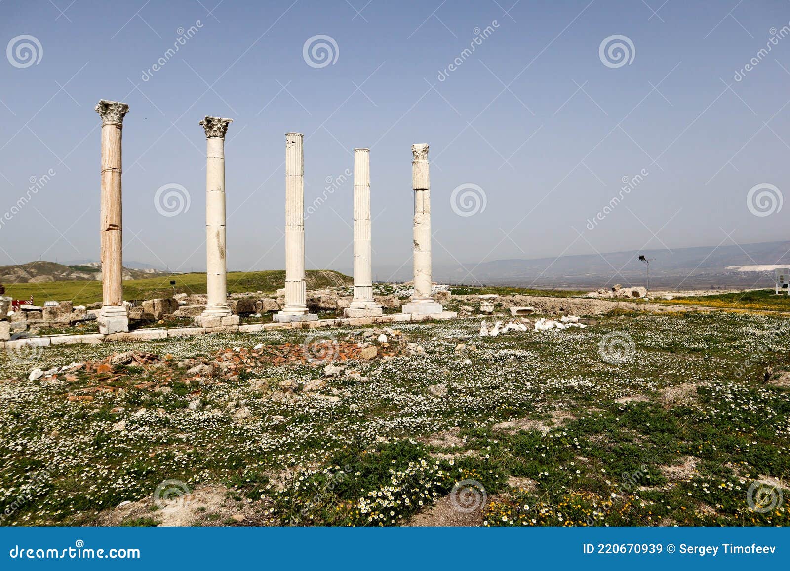 Columns Made from White Marble on Archaeological Site Laodicea on the ...
