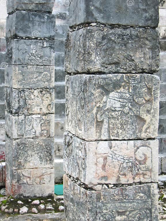 Columns of a maya temple stock image. Image of colorful - 2266555