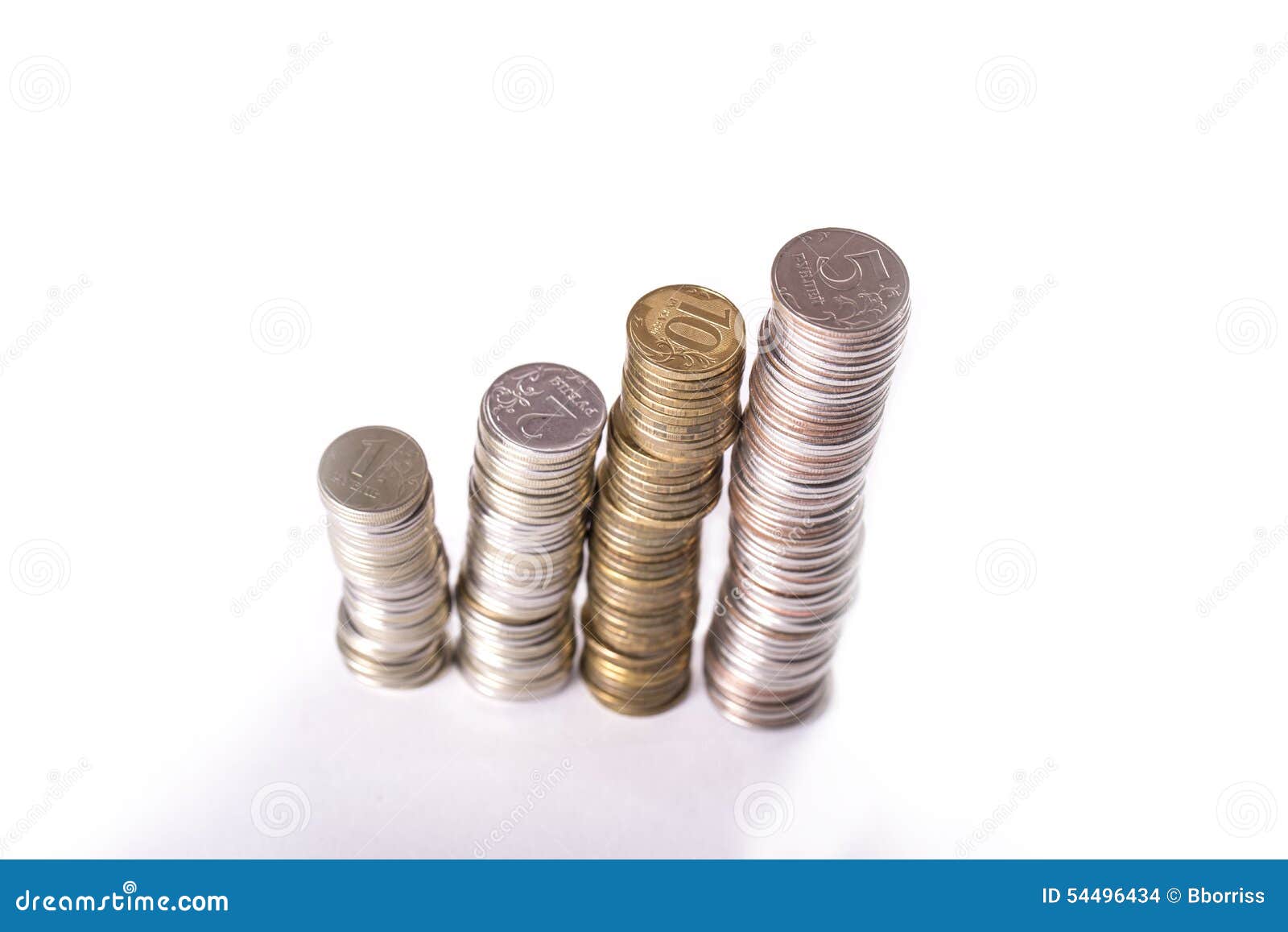 Columns from Metallic Currency Stock Photo - Image of colored, column ...