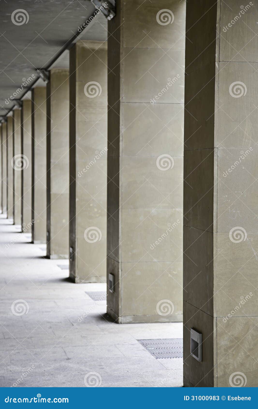 Columns of a Modern Building Stock Image - Image of decorated, street ...