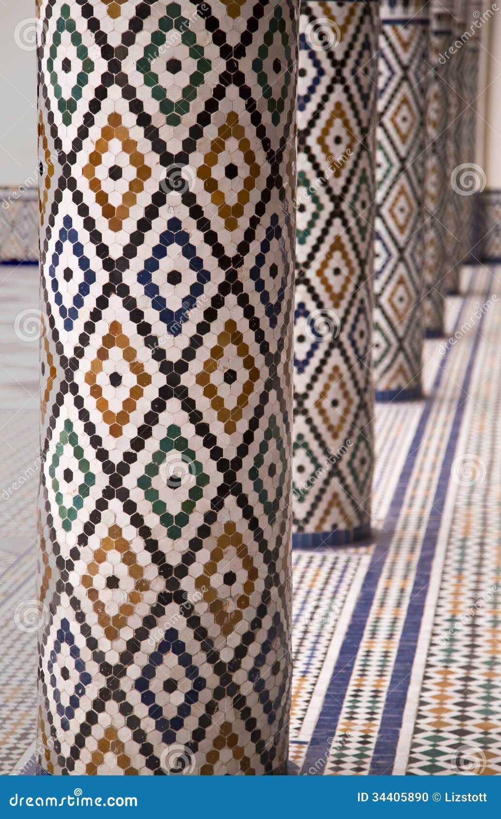 Columns stock photo. Image of geometric, islam, stucco - 34405890