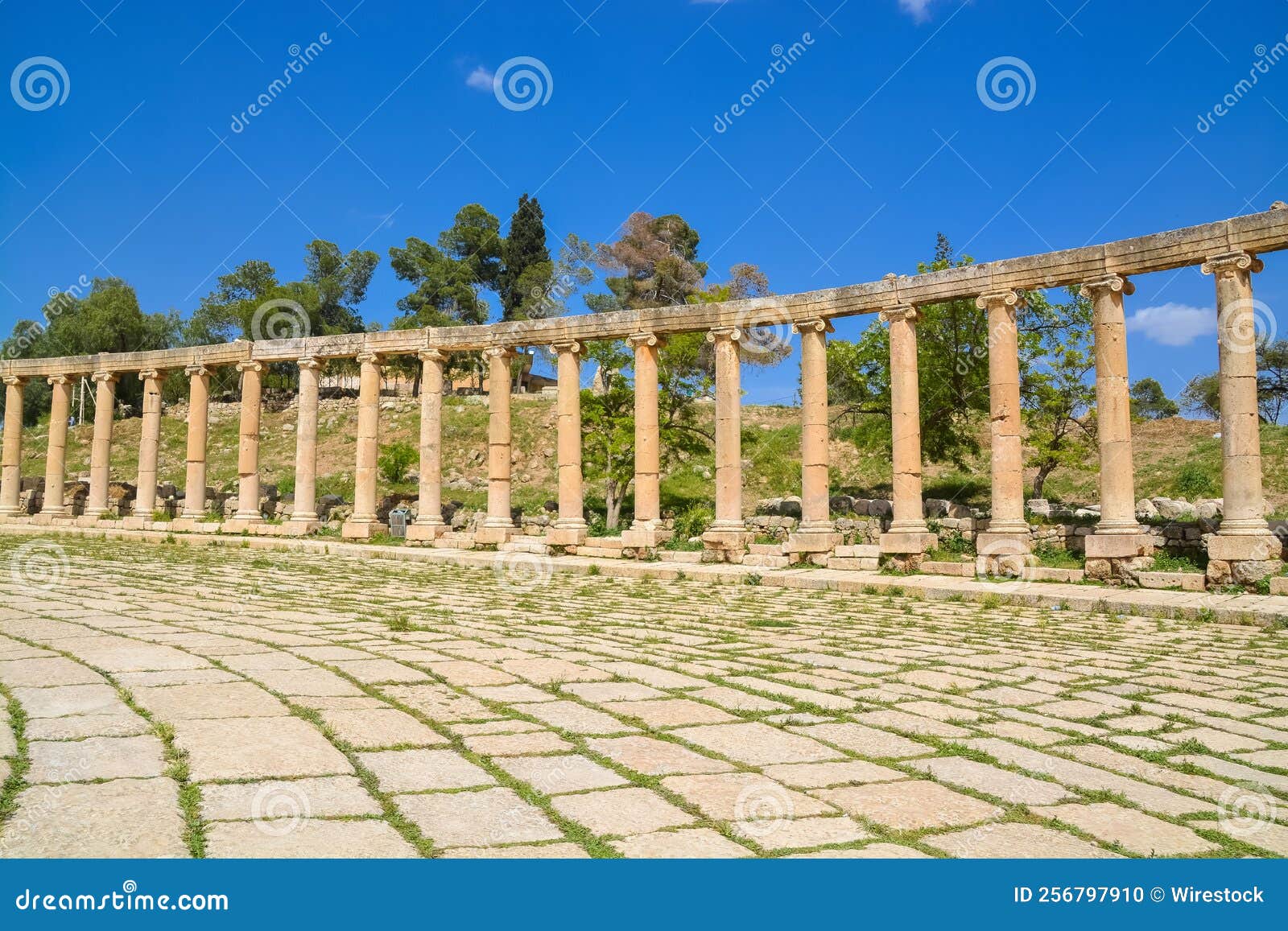 Columns of Nymphaeum in Jerash, Jordan. Editorial Image - Image of ...