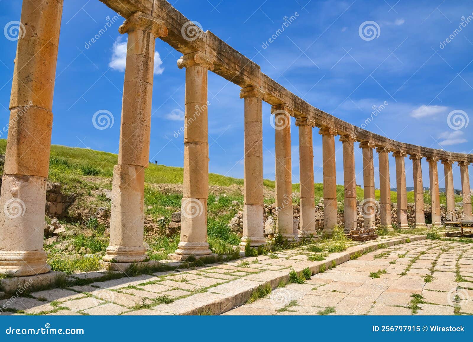 Columns of Nymphaeum in Jerash, Jordan. Editorial Image - Image of ...