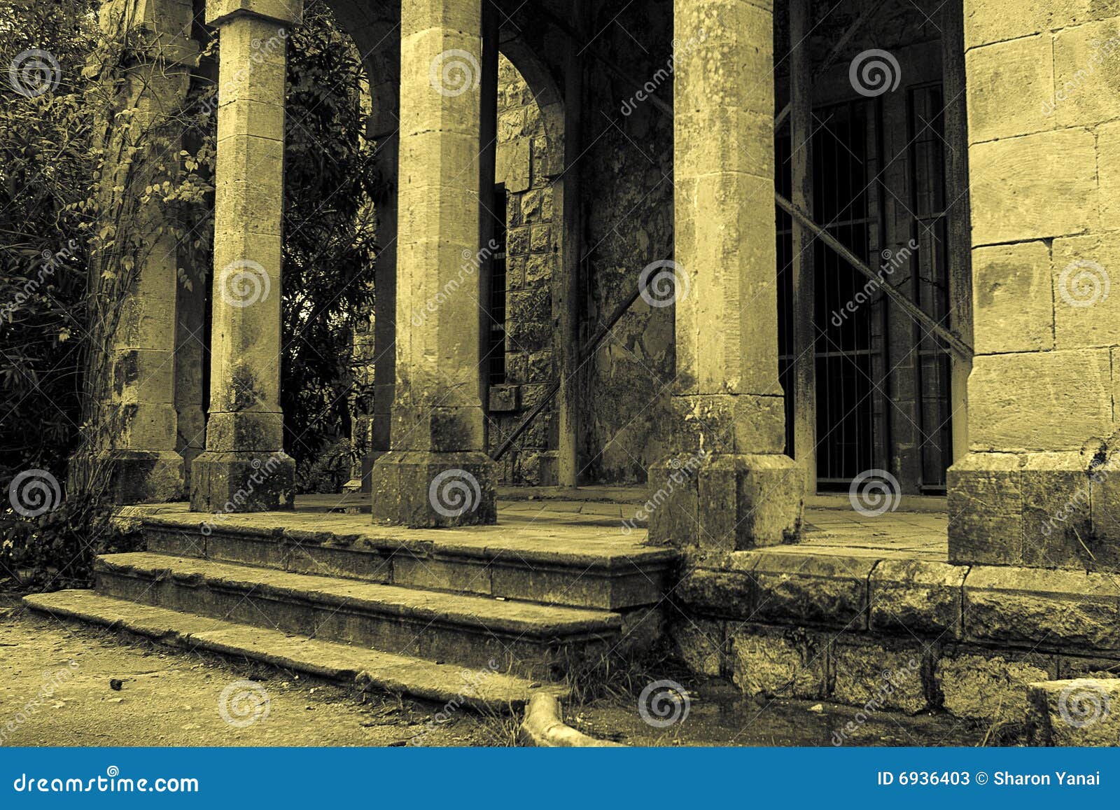 Columns on old building stock image. Image of stonework - 6936403