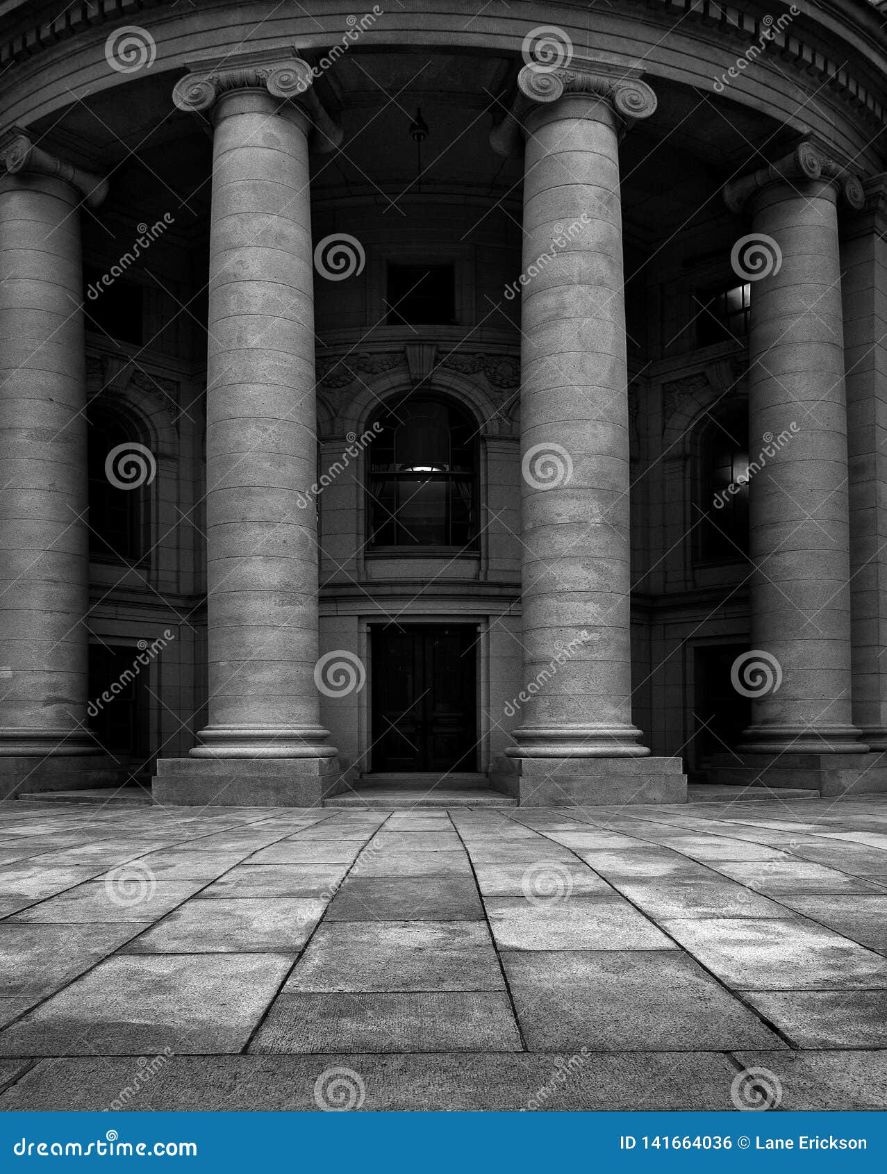 Columns on Old Building Bank Courthouse Architecture Stock Photo ...