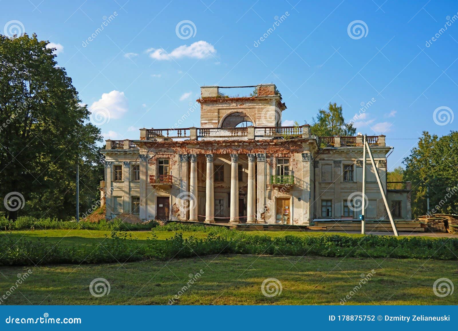 Columns of an Old Castle, Permission after the War Stock Photo - Image ...