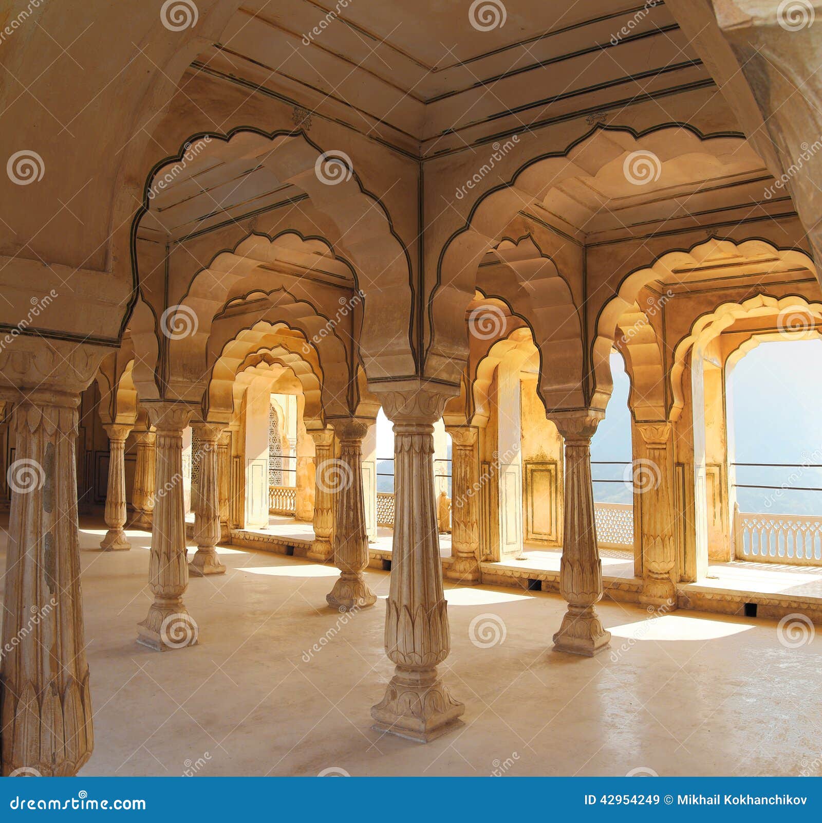 Columns in Palace - Jaipur India Stock Image - Image of destination ...