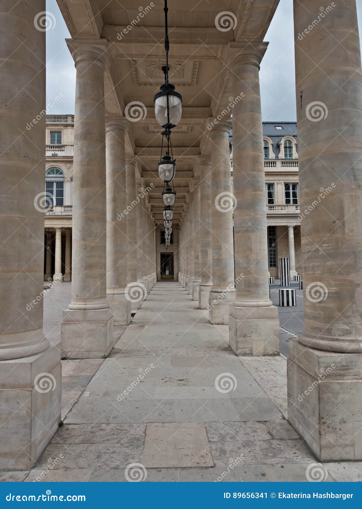 The Columns of Palais Royal in Paris, France Stock Image - Image of ...